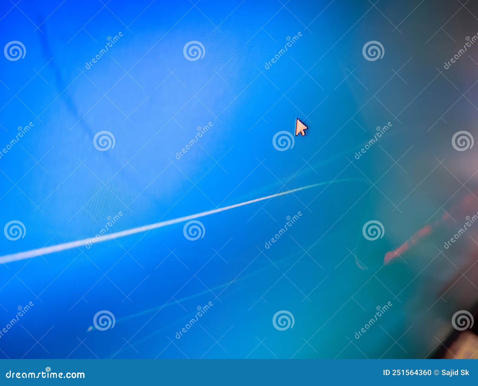 A Mouse Cursor Arrow on a Blue Computer Screen Stock Photo - Image of ...
