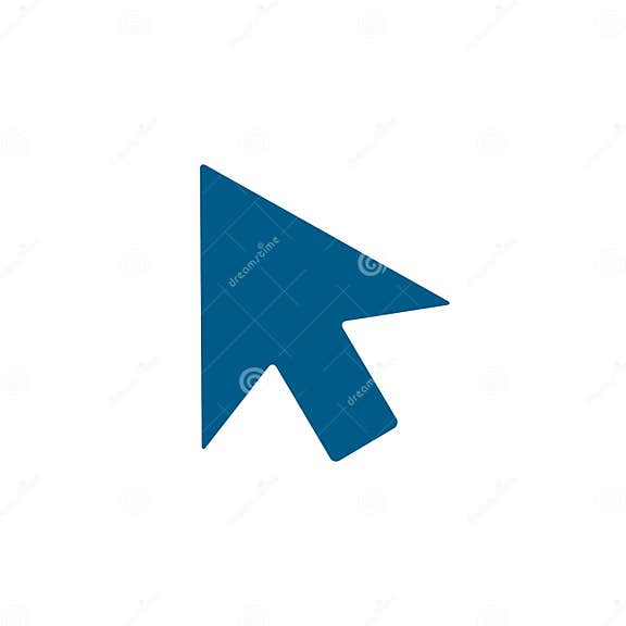 Mouse Cursor Blue Icon on White Background. Blue Flat Style Vector ...