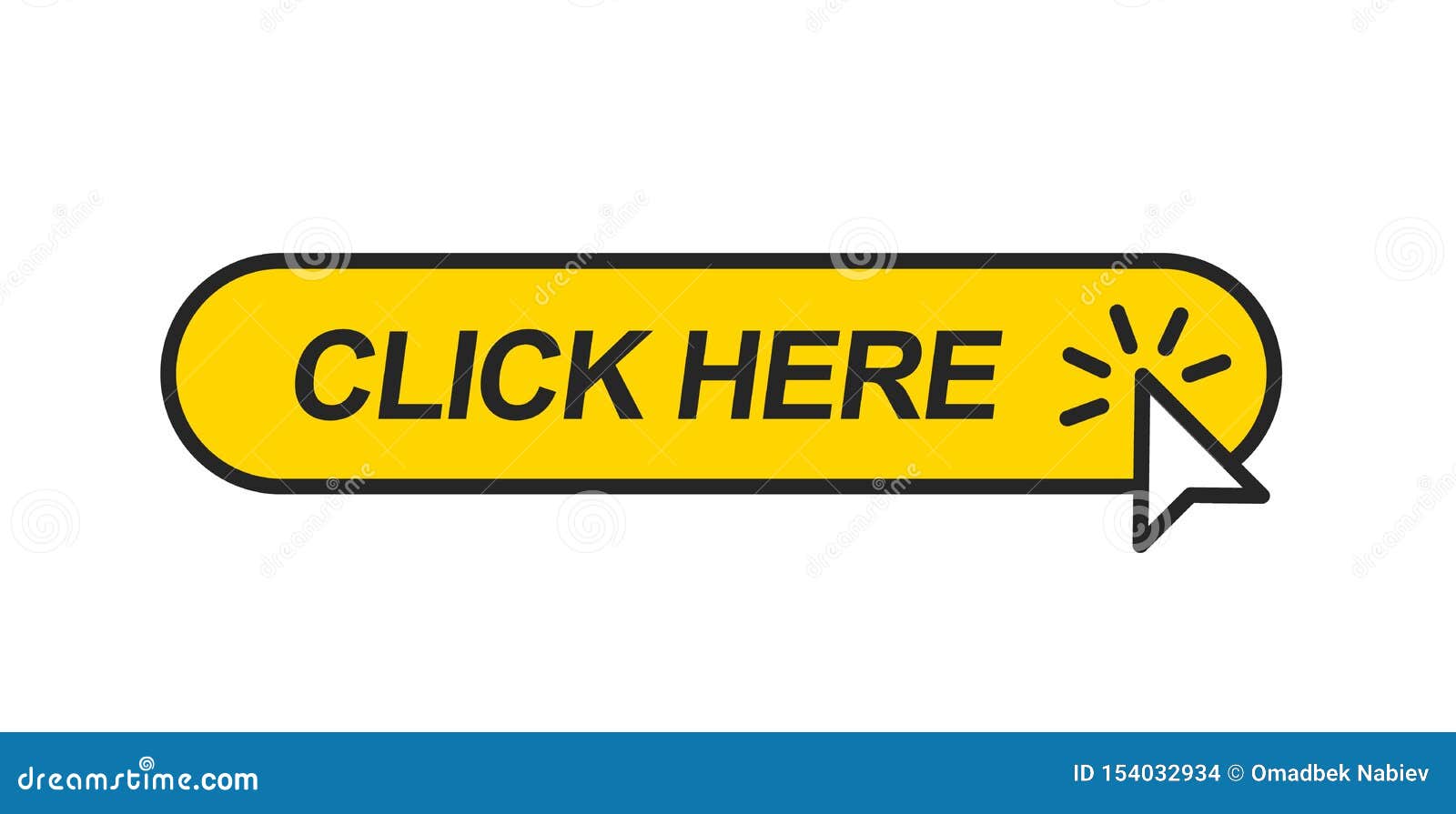 Mouse Cursor Clicking on the Yellow Button. Stock Vector - Illustration ...
