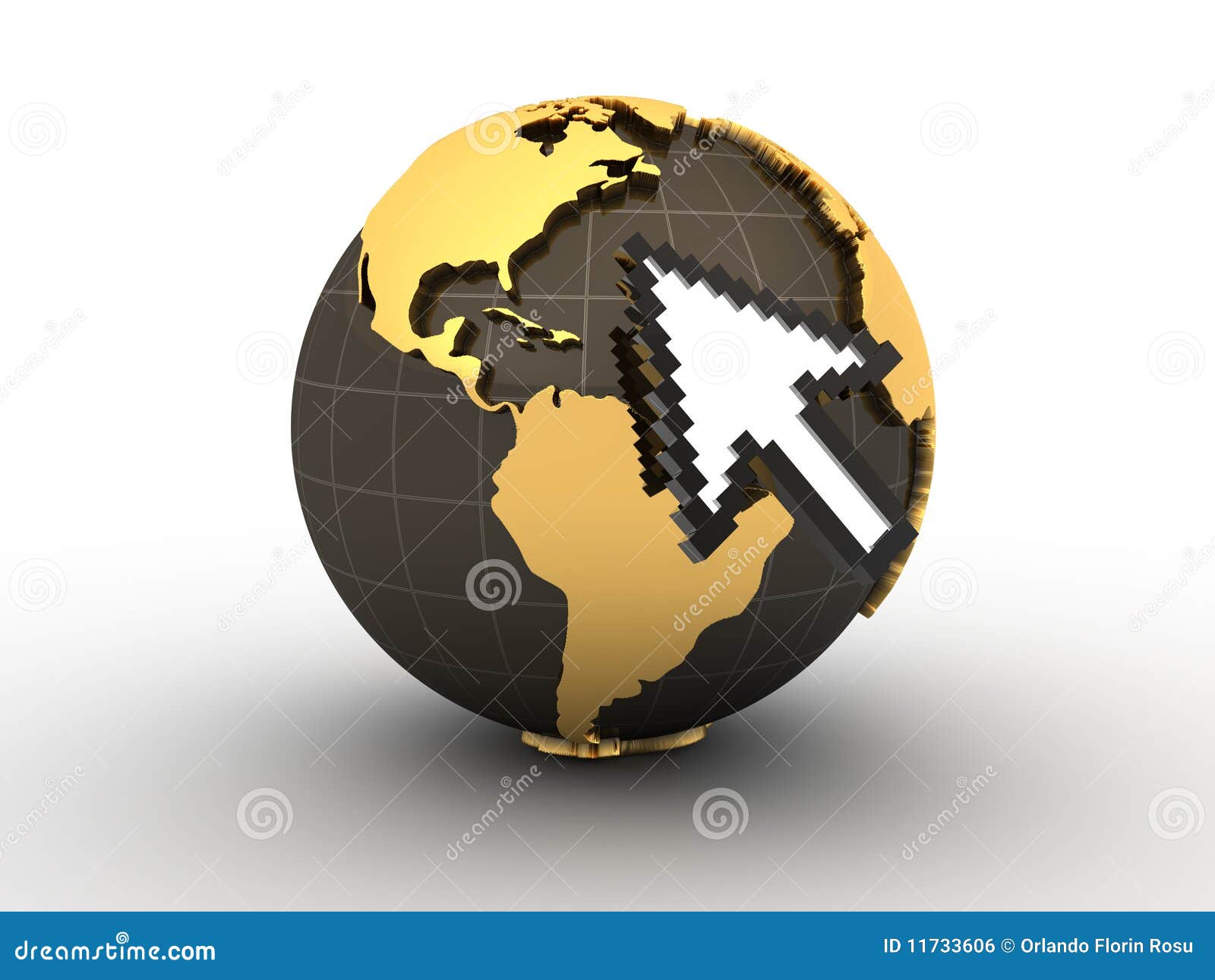 Mouse cursor and Earth stock illustration. Illustration of atlas - 11733606