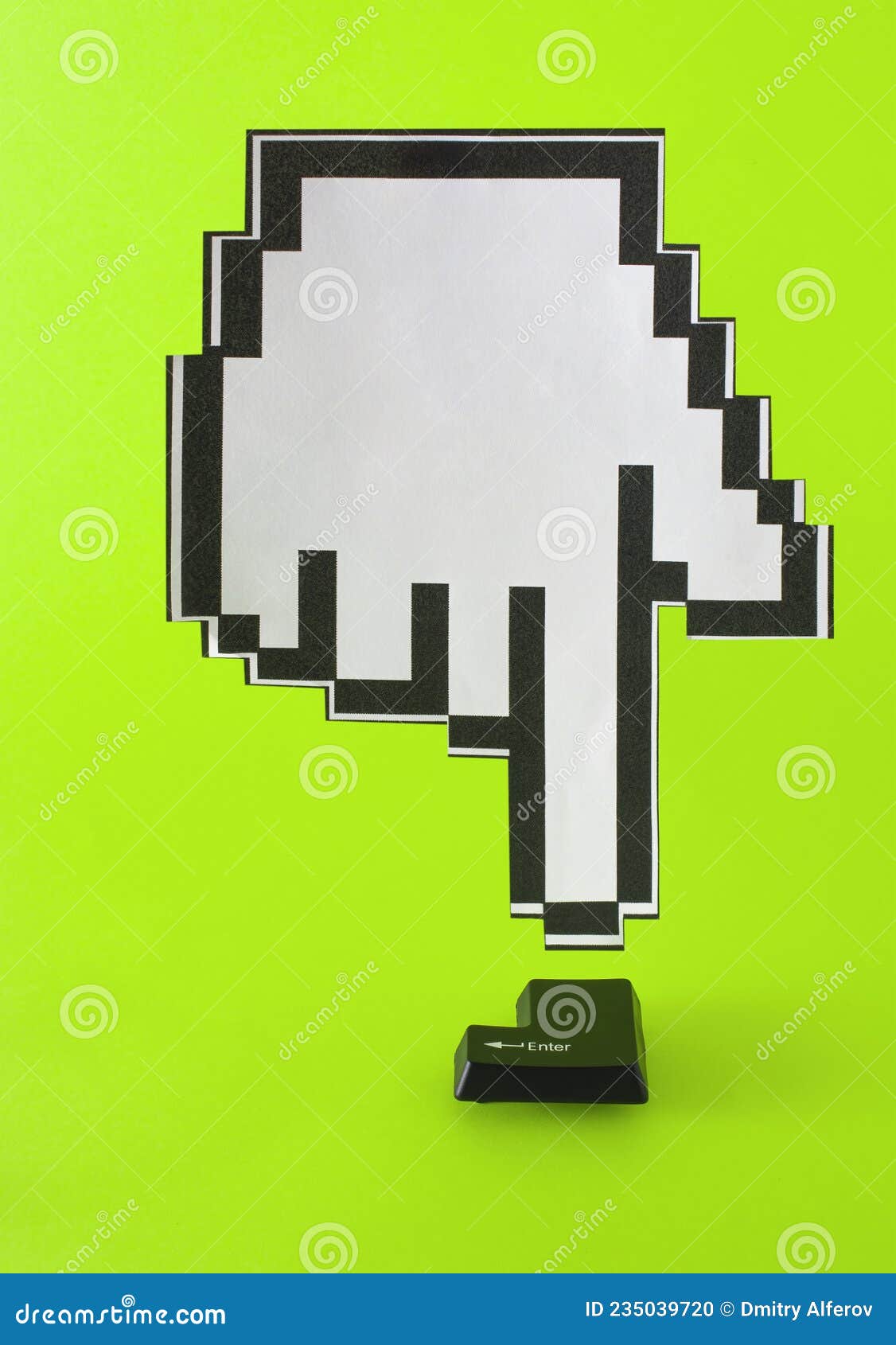 The Mouse Cursor Hand Points To the Black Enter Button from the ...