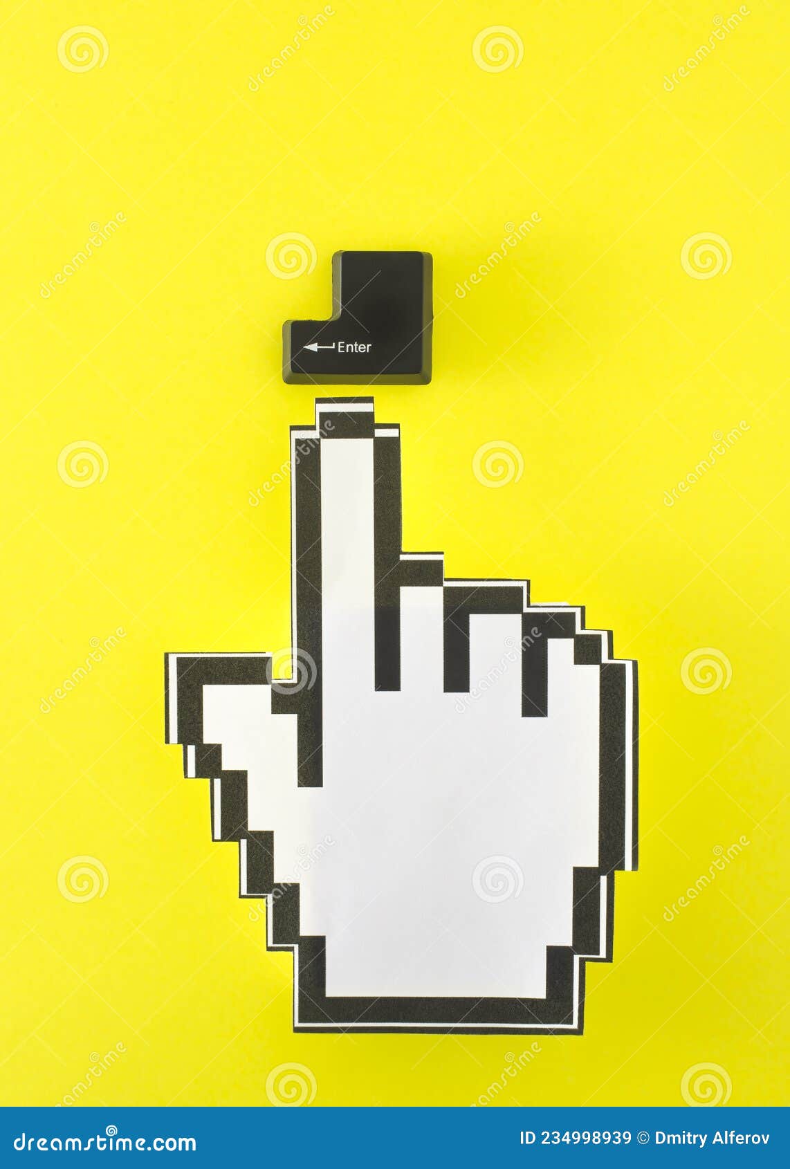 The Mouse Cursor Hand Points To the Black Enter Button from the ...
