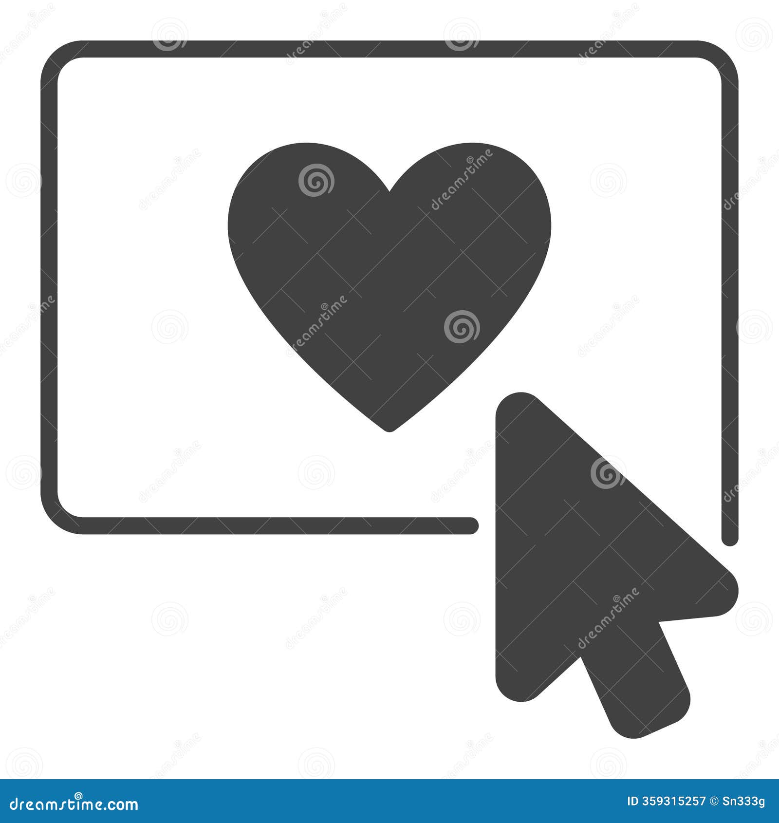 Mouse Cursor with Heart Vector Icon Love Design Symbol Stock Vector ...