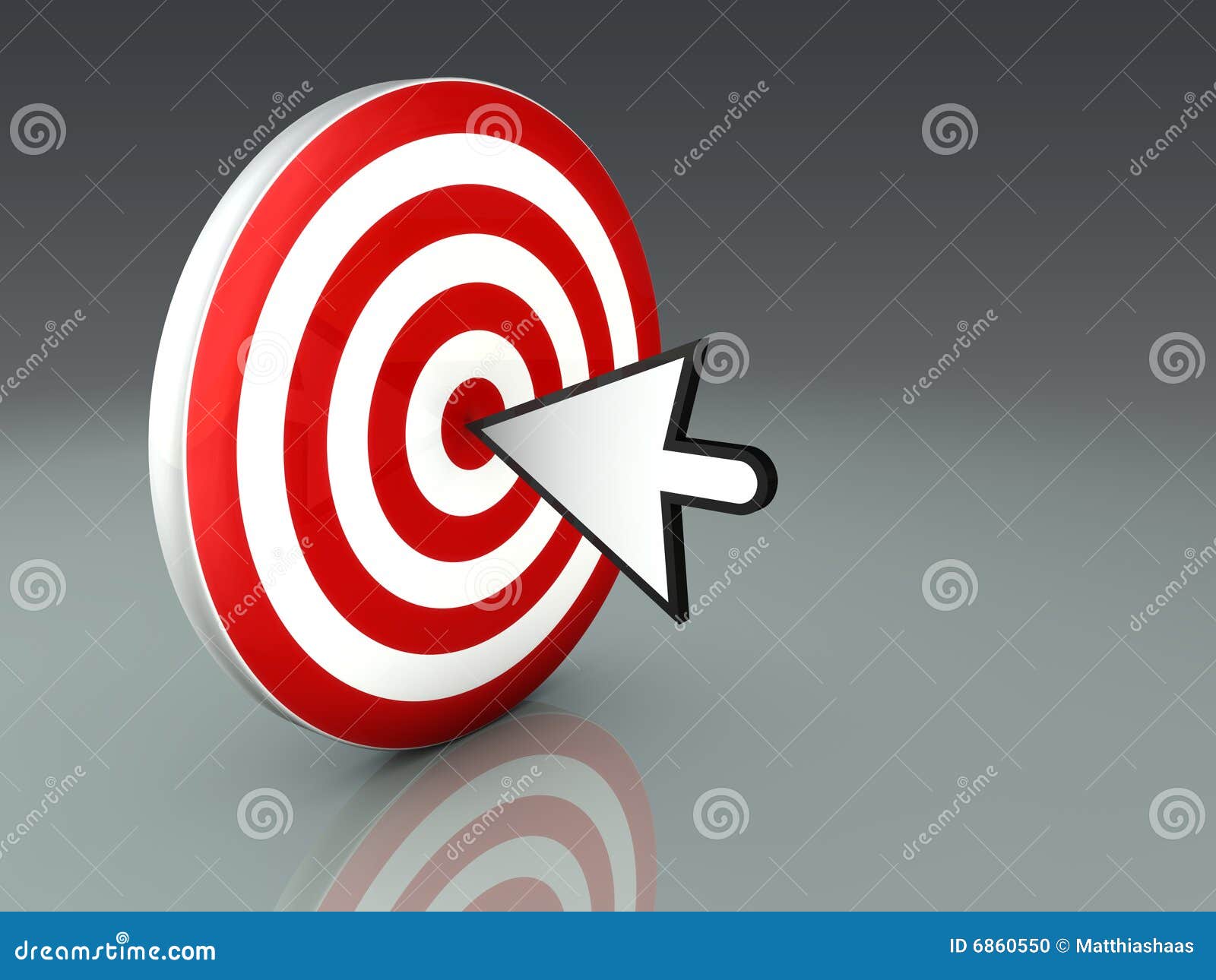 Mouse Cursor Hitting Target Stock Illustration - Illustration of bull ...