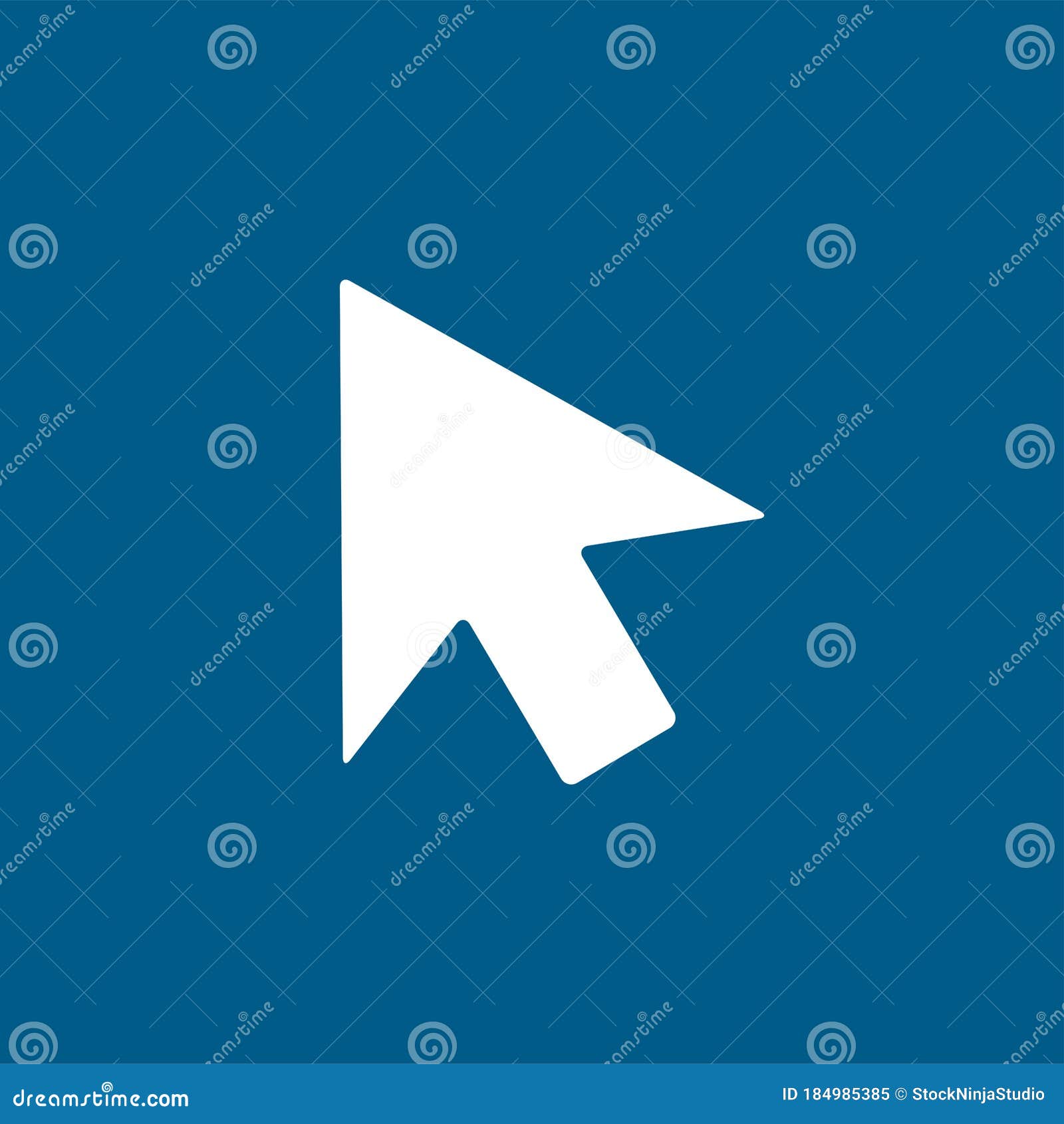 Mouse Cursor Icon on Blue Background. Blue Flat Style Vector ...