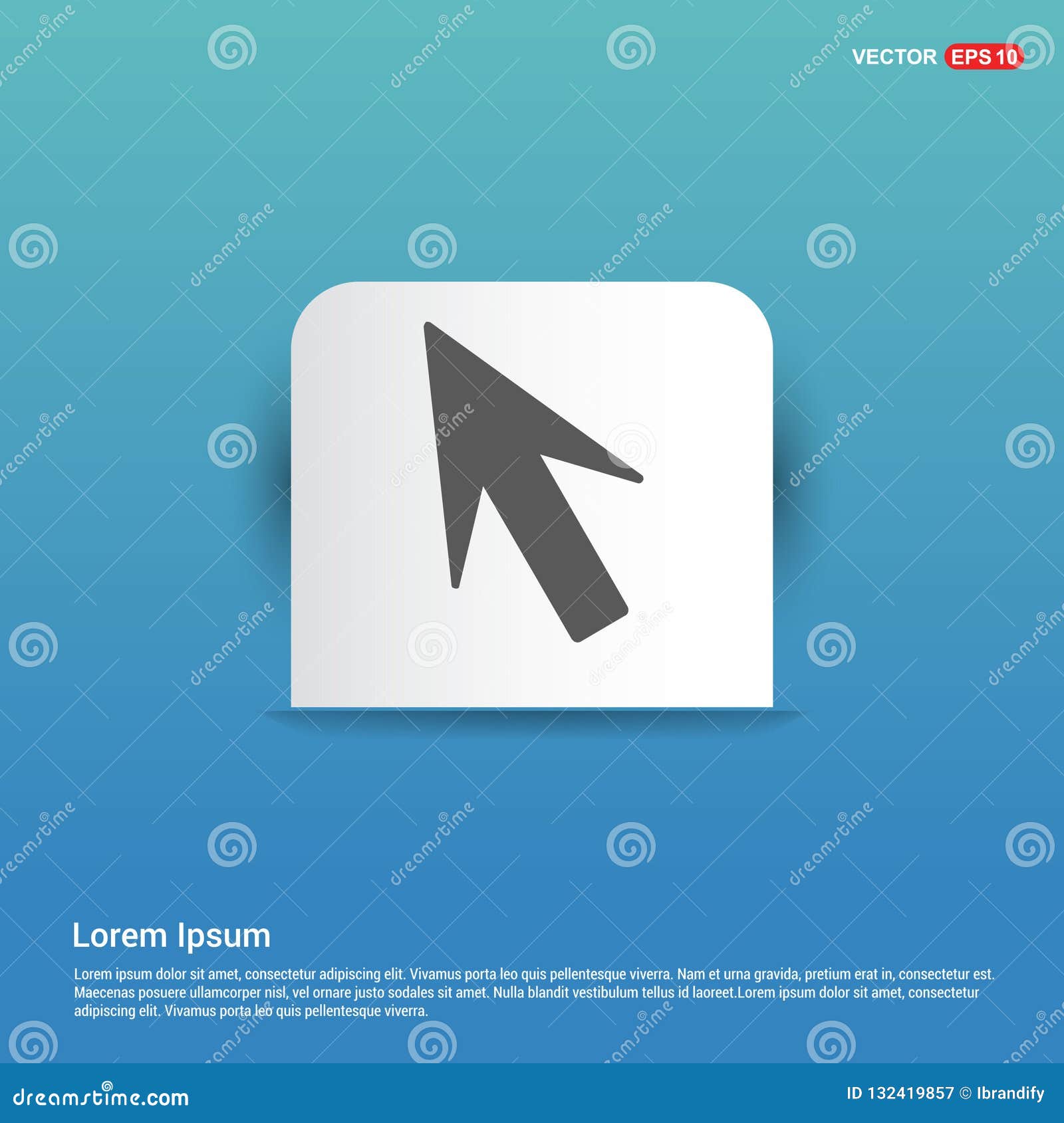 Mouse Cursor Icon - Blue Sticker Button Stock Vector - Illustration of ...