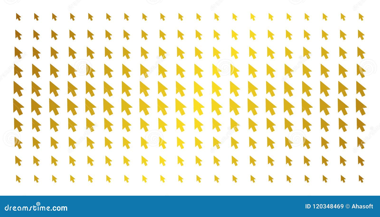 Mouse Cursor Gold Halftone Grid Stock Vector - Illustration of location ...