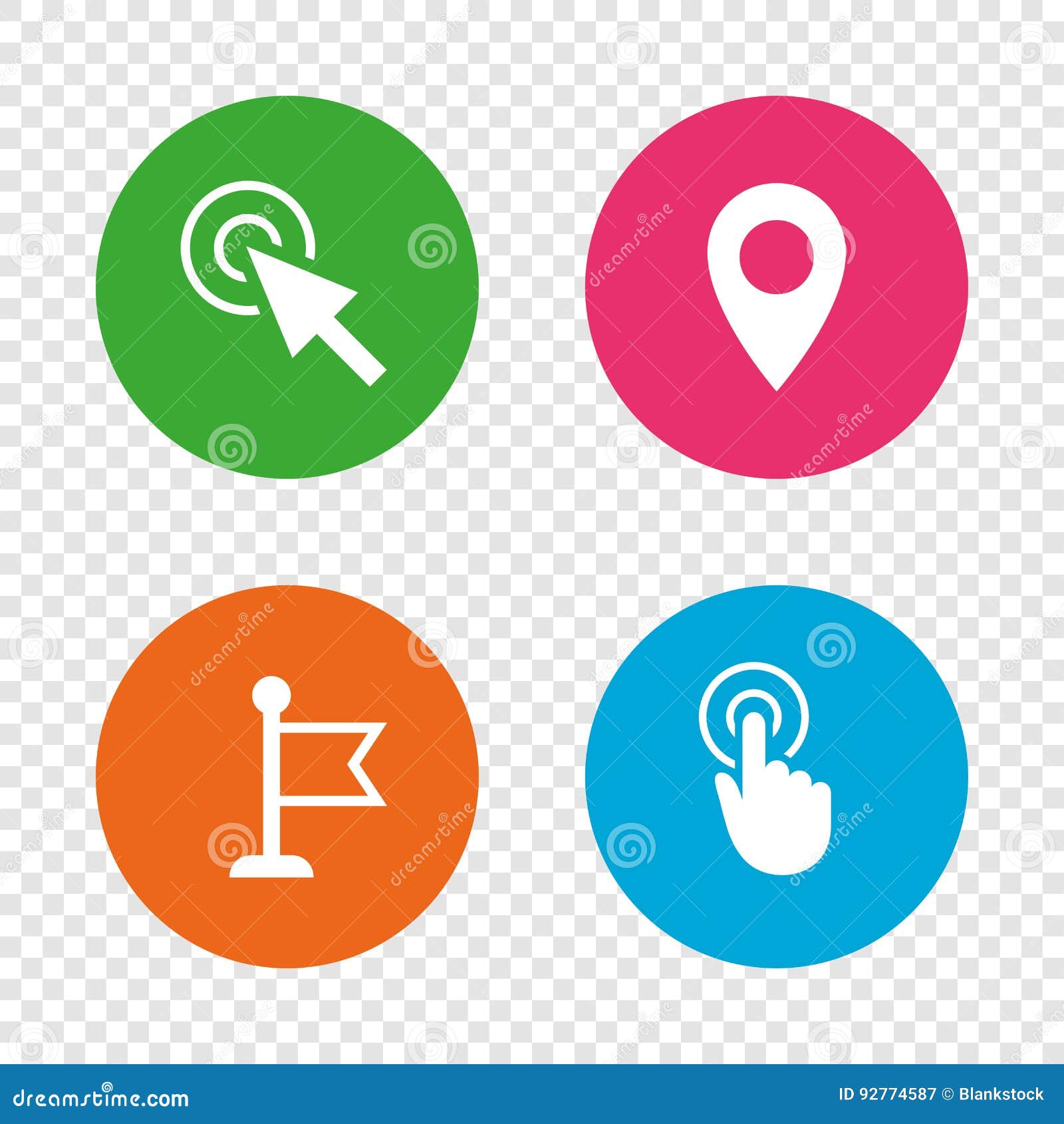 Mouse Cursor Icon. Hand or Flag Pointer Symbols. Stock Vector ...