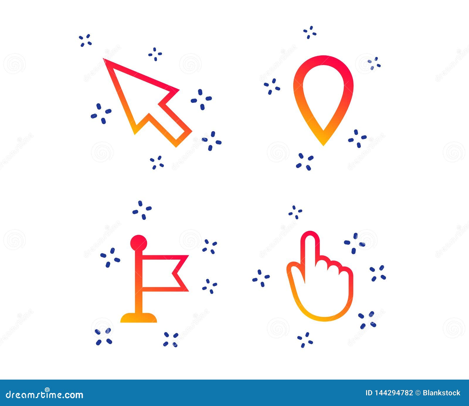 Mouse Cursor Icon. Hand or Flag Pointer Symbols. Vector Stock Vector ...