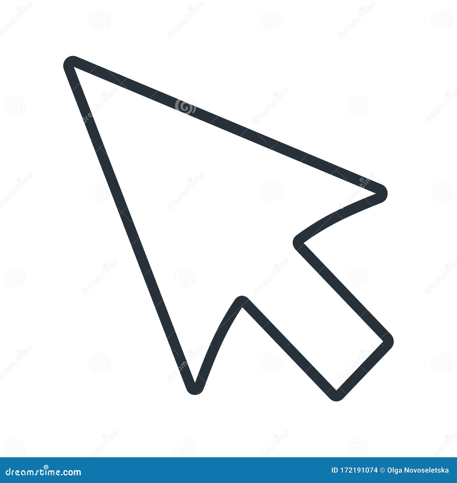 Mouse Cursor Icon. Outline Pictogram Stock Vector - Illustration of ...