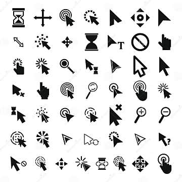 Mouse Cursor Icons Set, Simple Style Stock Vector - Illustration of ...