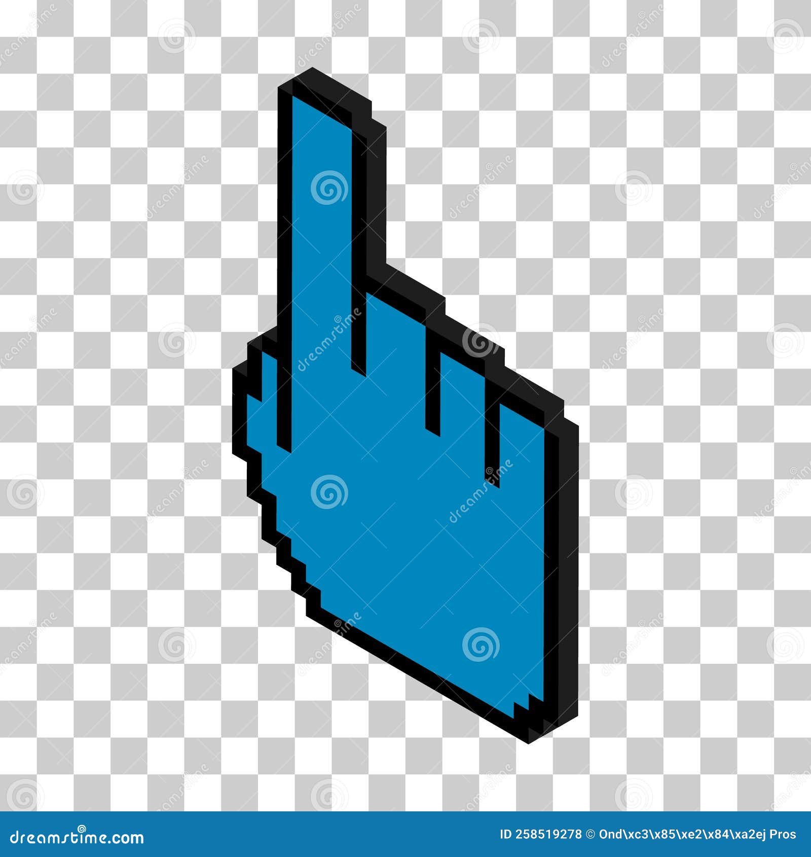 Mouse Cursor Isometric Pixel Icon, Web Click Symbol, Computer Pointer Vector Illustration Stock ...