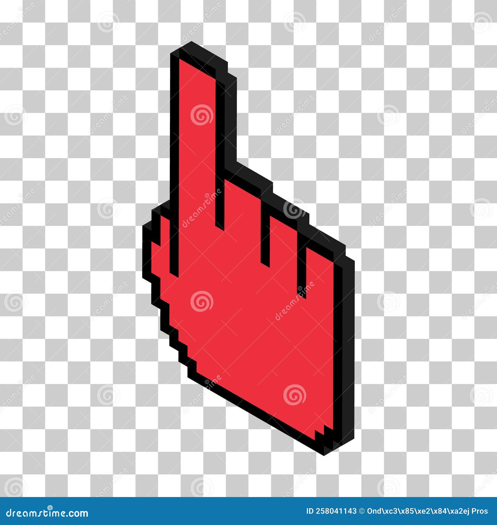 Mouse Cursor Isometric Pixel Icon, Web Click Symbol, Computer Pointer Vector Illustration Stock ...