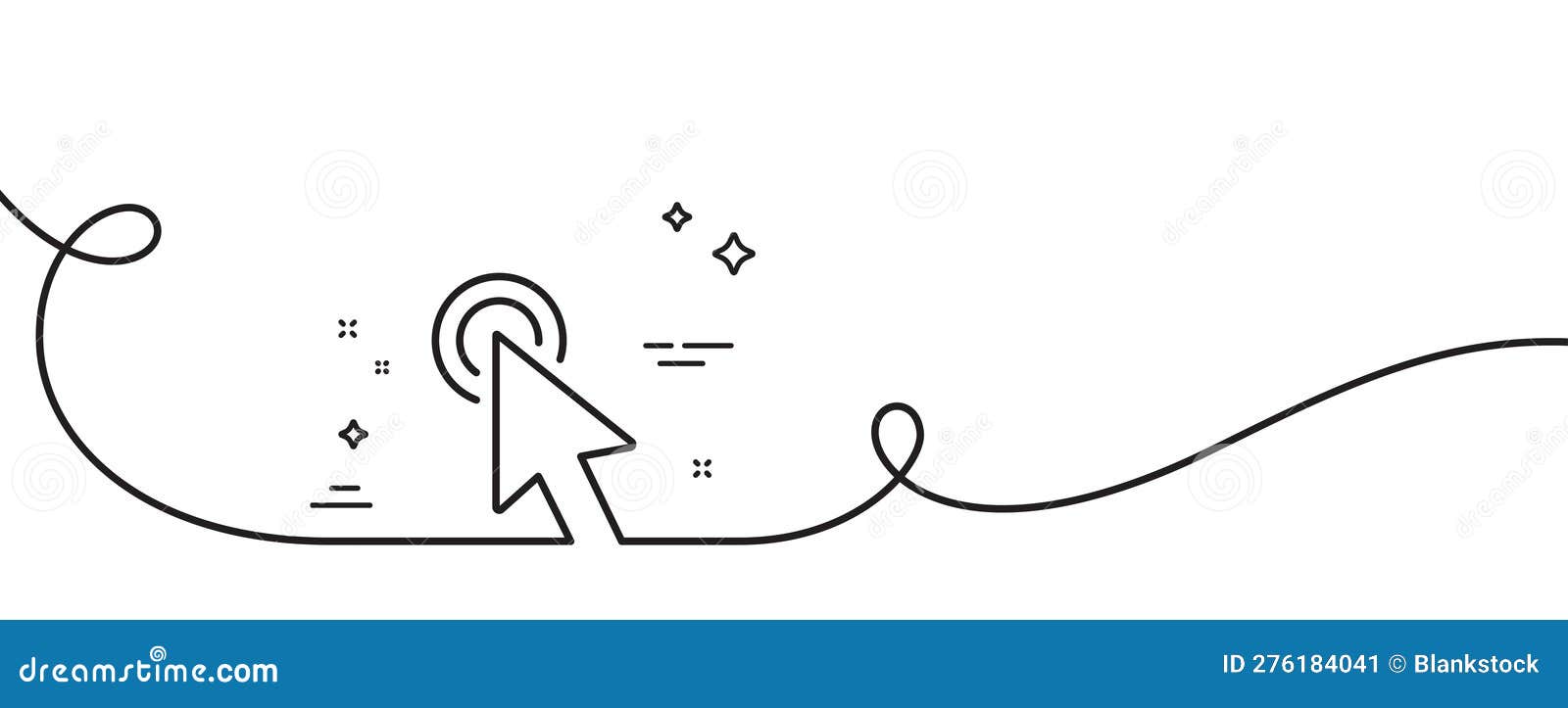 Mouse Cursor Line Icon. Click Action Sign. Continuous Line with Curl. Vector Stock Vector ...