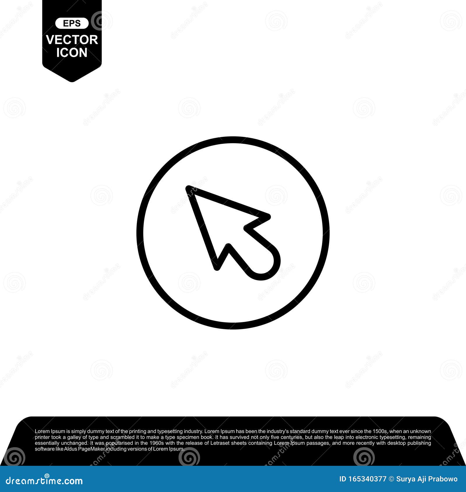 Mouse Cursor Line Icon Design, Pointer Mark Vector Illustration. Stock ...