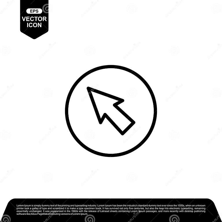 Mouse Cursor Line Icon Design, Pointer Mark Vector Illustration 向量例证 ...