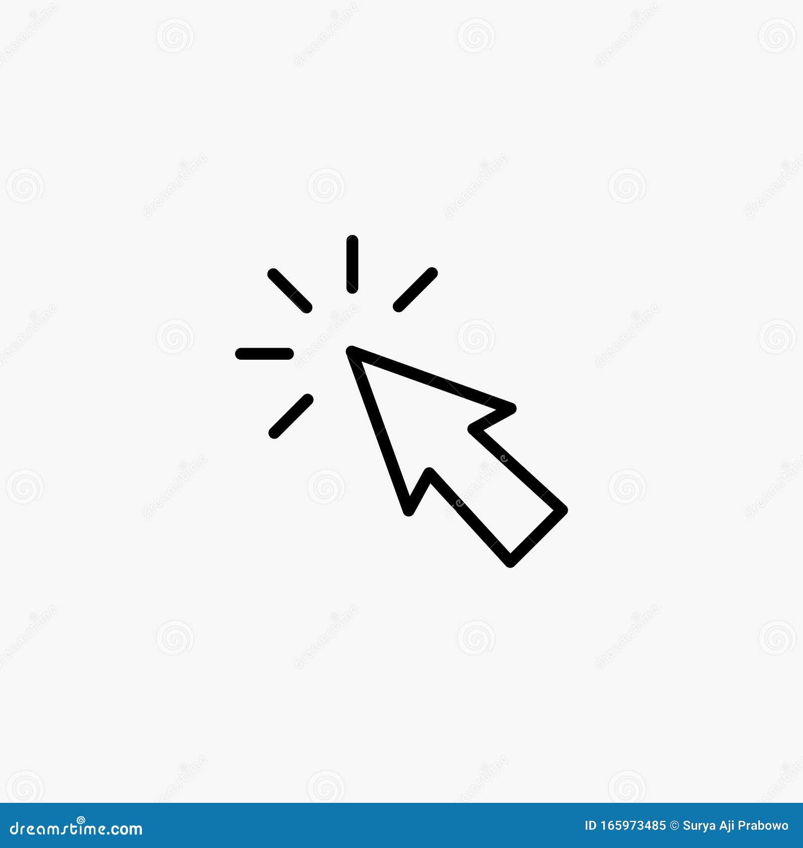 Mouse Cursor Line Icon Design Pointer Mark Vector Illustration Stock Vector Illustration Of