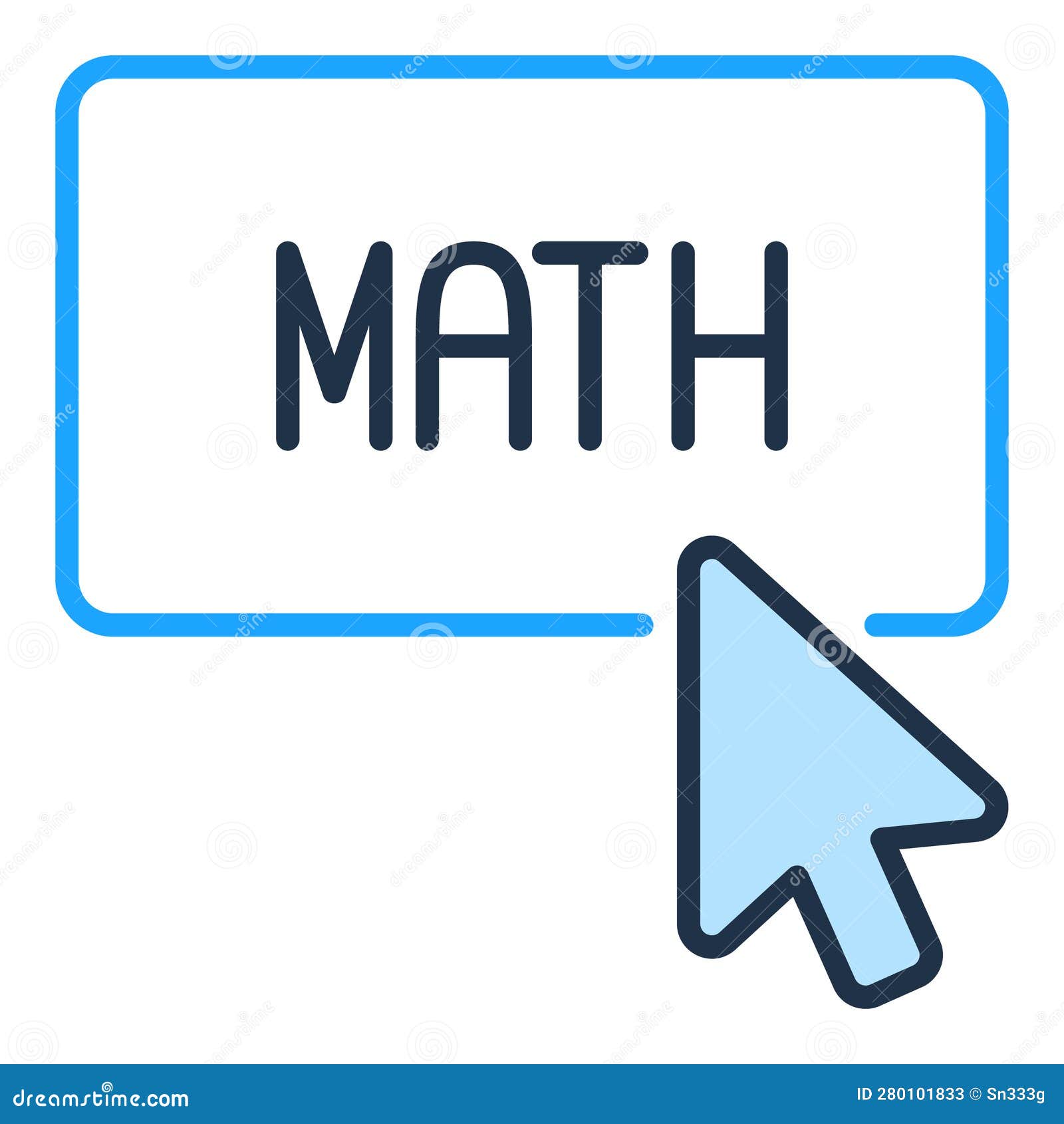 Mouse Cursor on Math Button Vector Concept Colored Icon or Symbol Stock Illustration ...