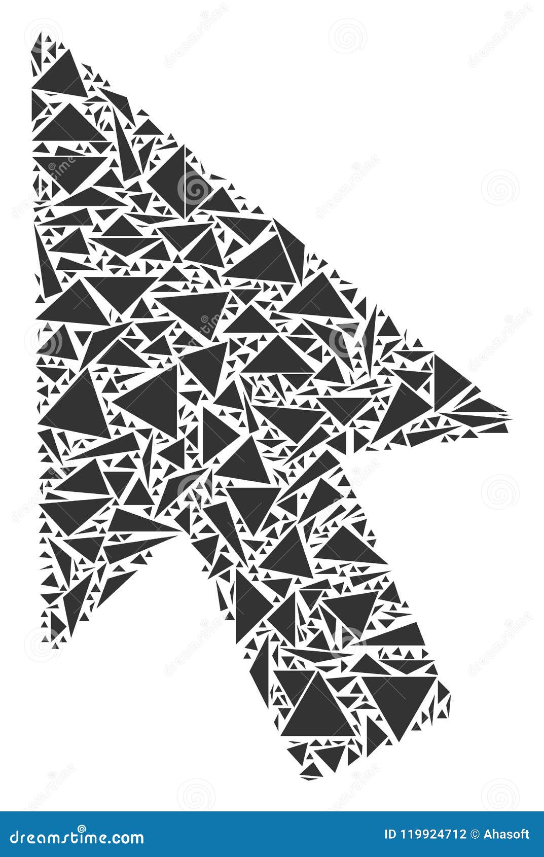 Mouse Cursor Mosaic of Triangles Stock Vector - Illustration of object ...