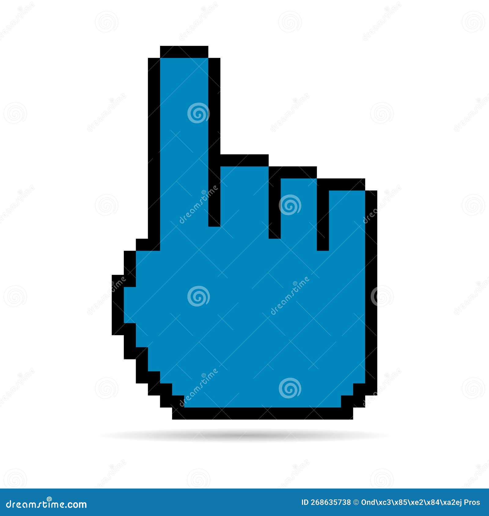 Mouse Cursor Pixel Shadow Icon, Web Click Symbol, Computer Pointer Vector Illustration Stock ...