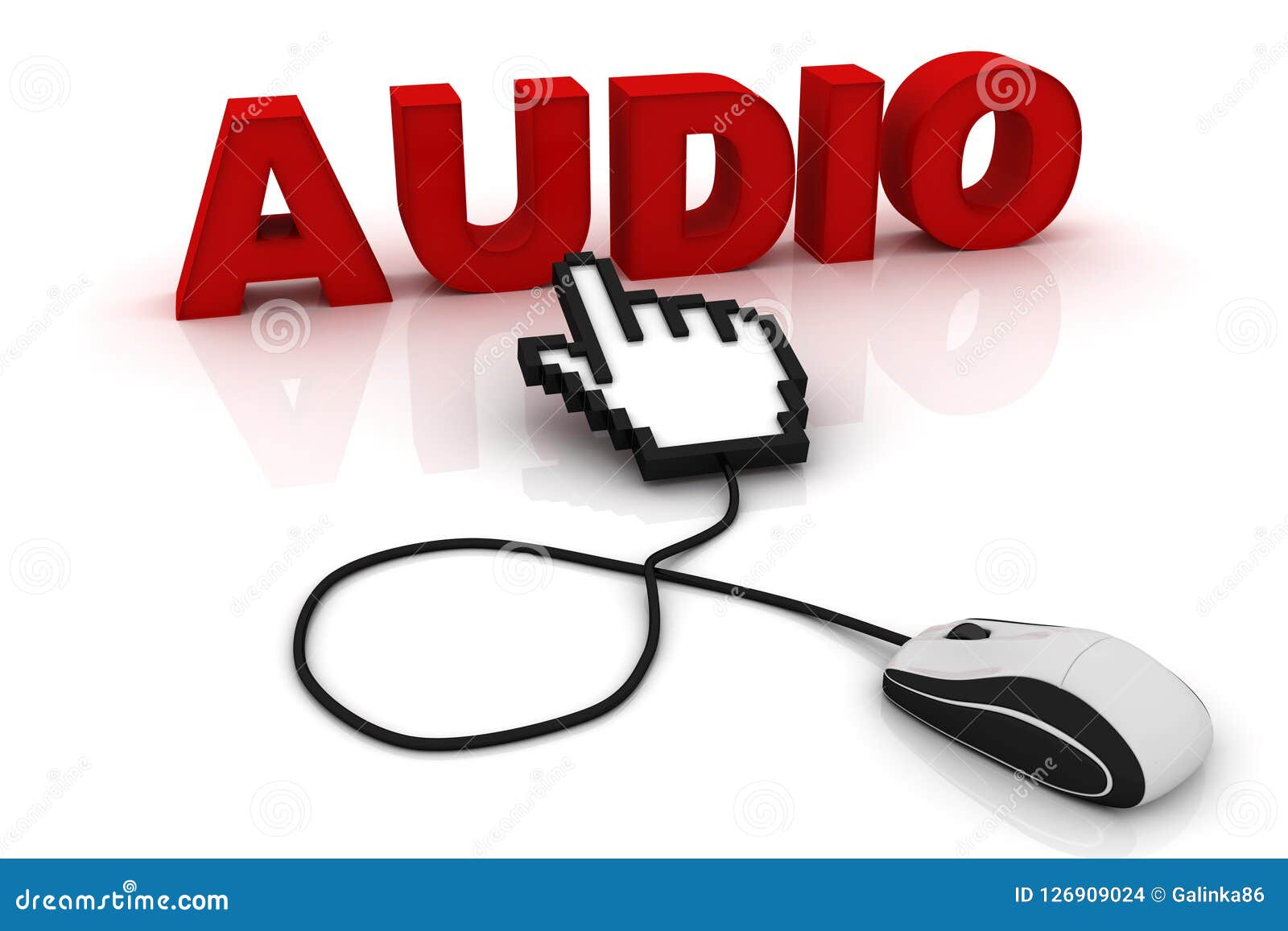 Mouse Cursor Points To the Word Audio Stock Illustration - Illustration ...