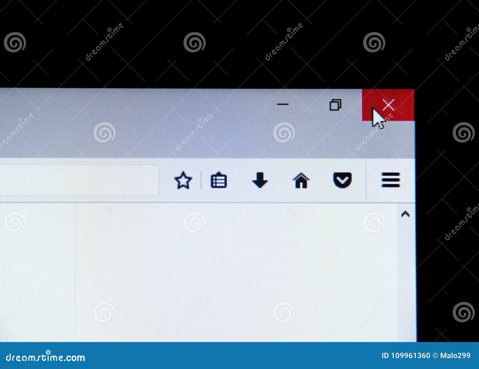 Mouse cursor on red X stock photo. Image of menu, icon - 109961360