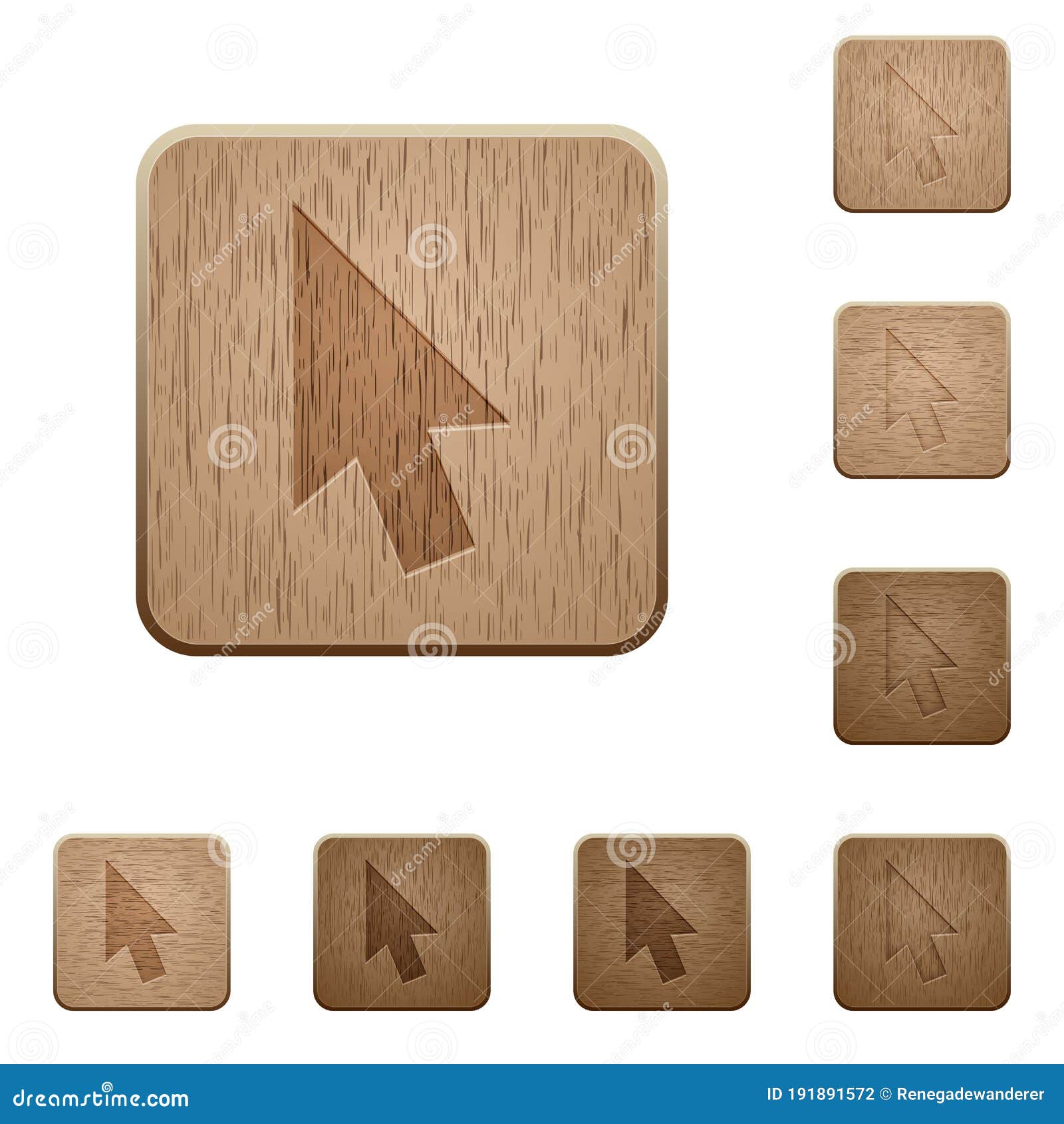 Mouse Cursor Wooden Buttons Stock Vector - Illustration of choice ...