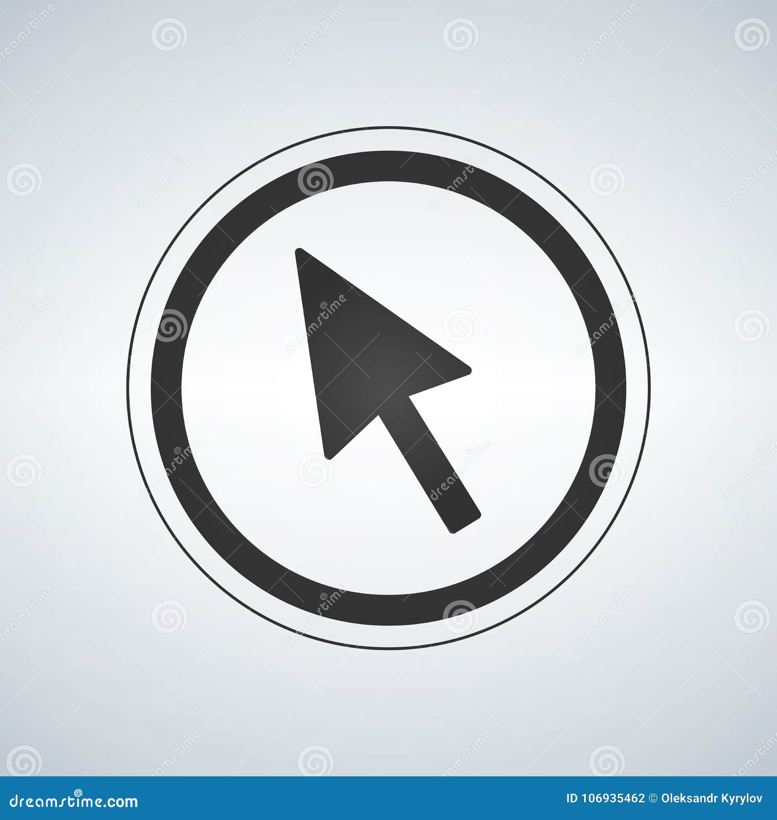 Mouse Cursor Sign Icon In Circle Pointer Symbol Stock Illustration