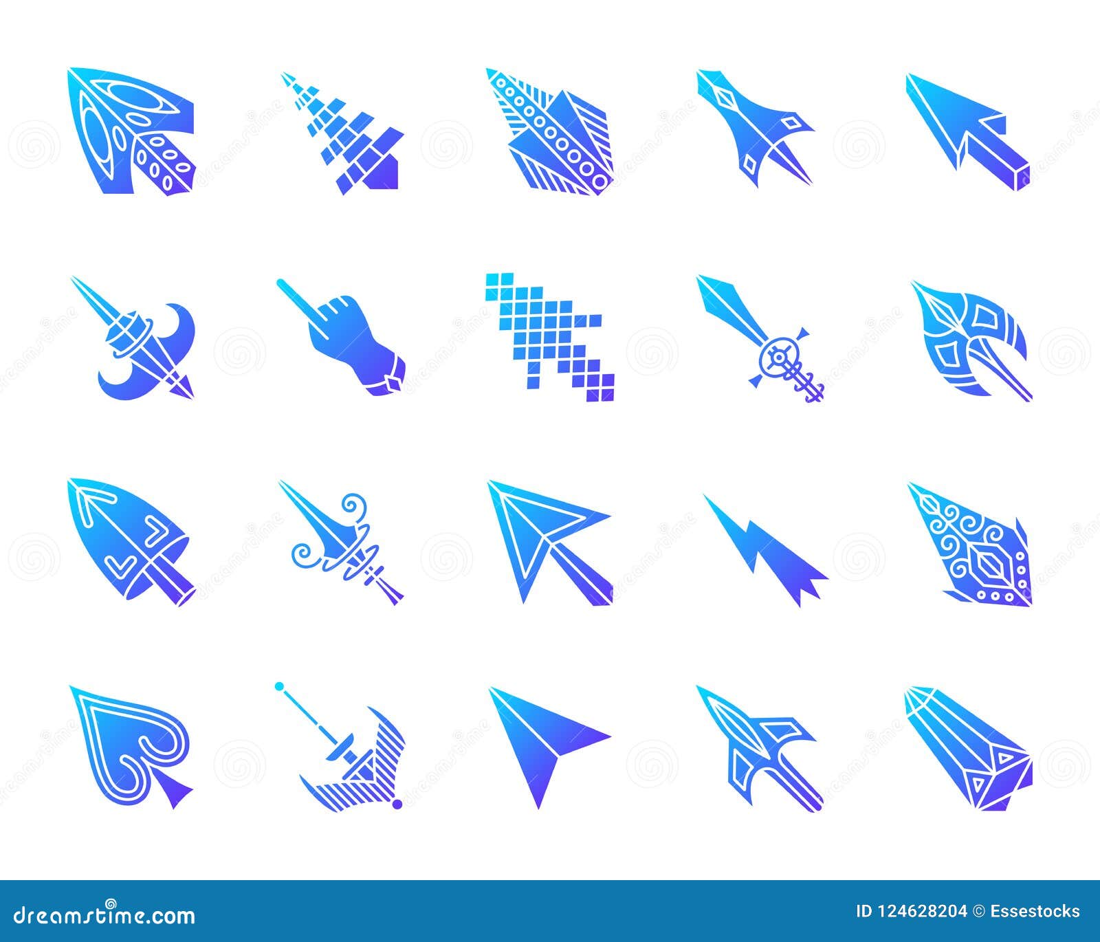 Mouse Cursor Simple Gradient Icons Vector Set Stock Vector ... Mouse Cursor Simple Gradient Icons Vector Set Stock Vector ...