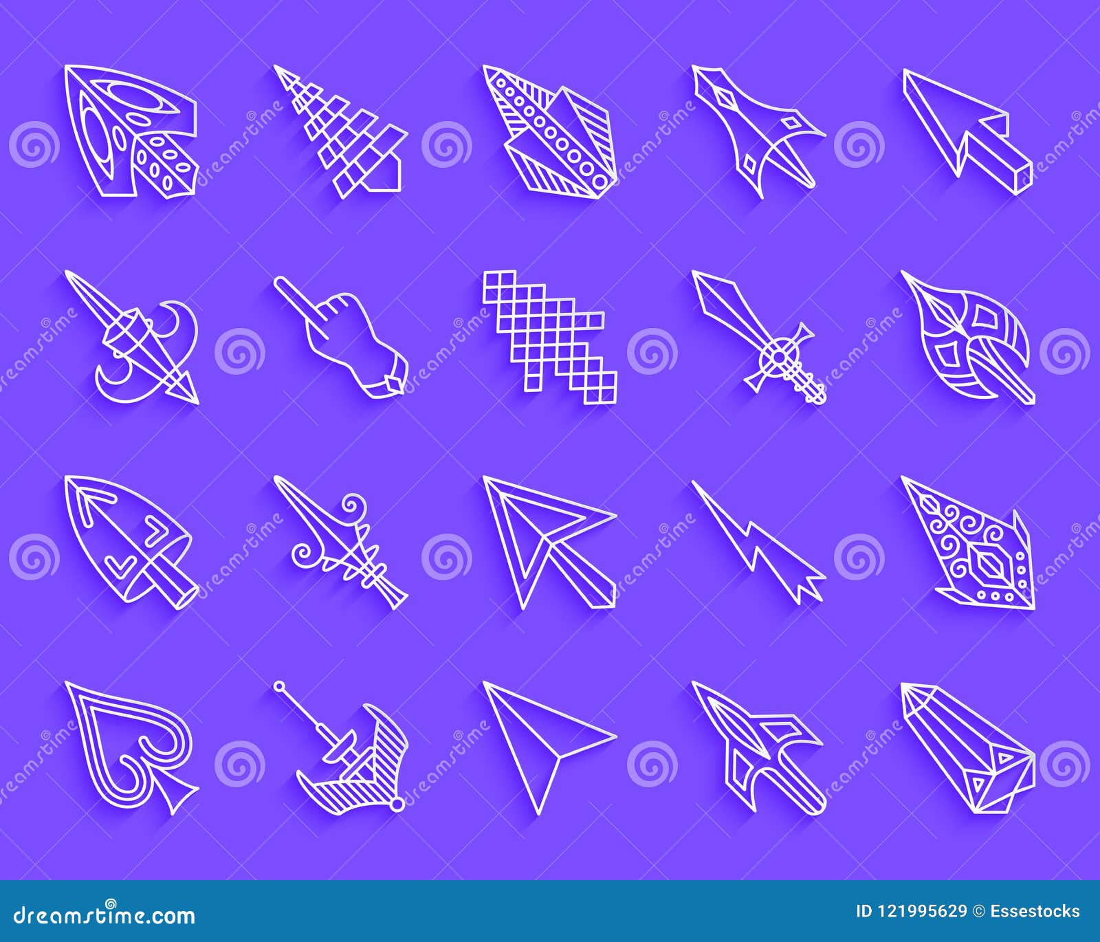 Mouse Cursor Simple Paper Cut Icons Vector Set Stock Vector ... Mouse Cursor Simple Paper Cut Icons Vector Set Stock Vector ...