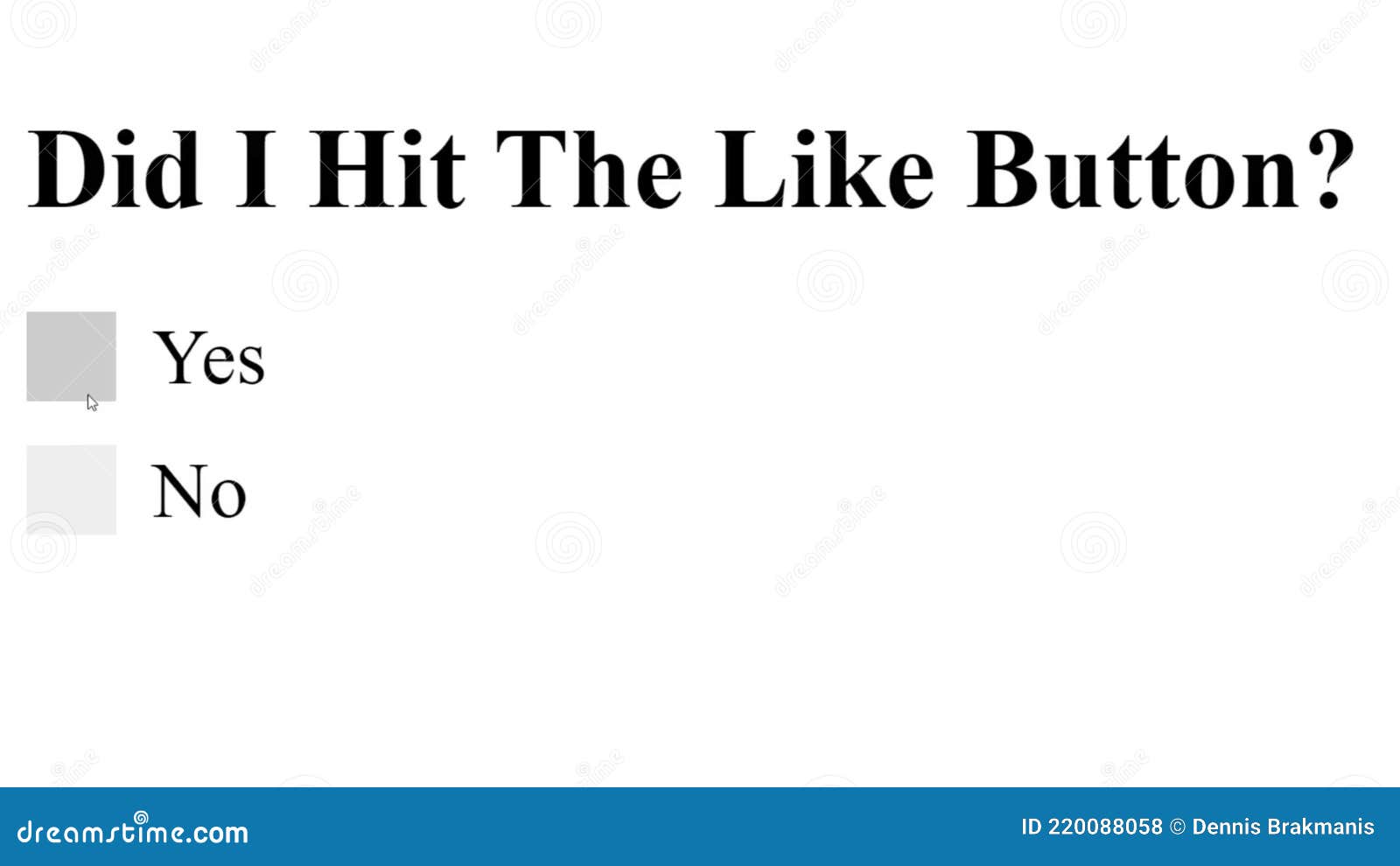 Mouse Cursor Slides Over and Clicks Checkbox for Did I Hit the Like Button. Device Screen View ...