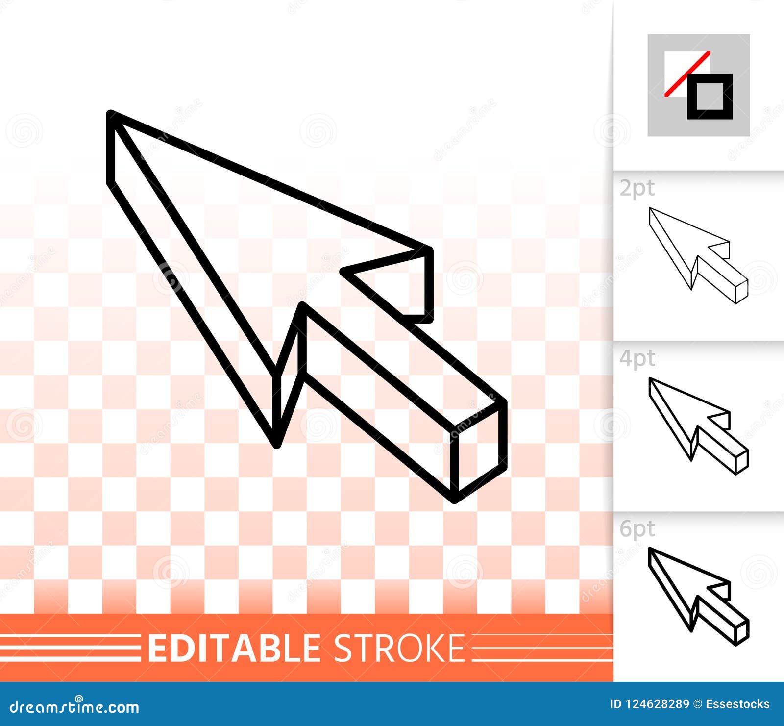 Mouse Cursor Simple Black Line Vector Icon Stock Vector - Illustration of interface, pointer ...