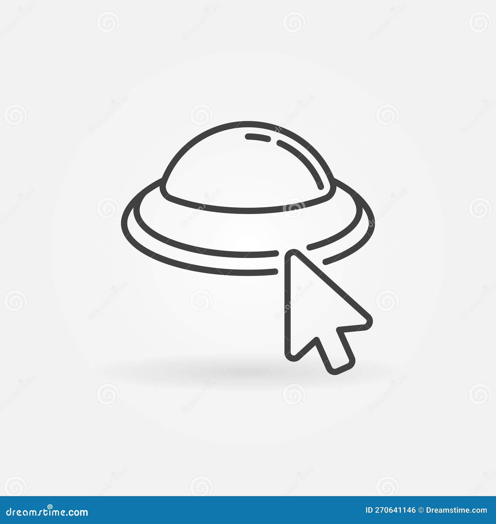 Mouse Cursor on UFO Vector Concept Outline Icon or Symbol Stock ...