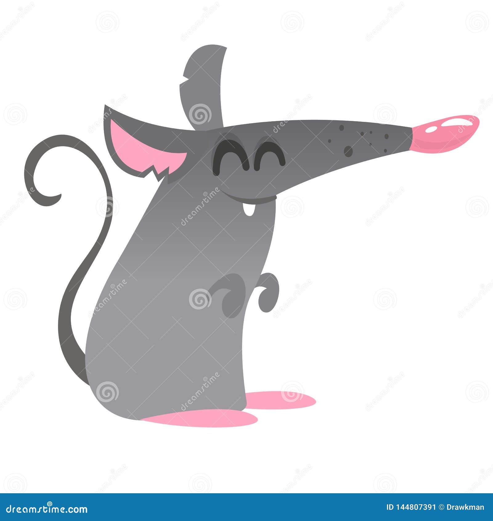 Cute Cartoon Mouse Dancing. Vector Illustration Stock Vector ...