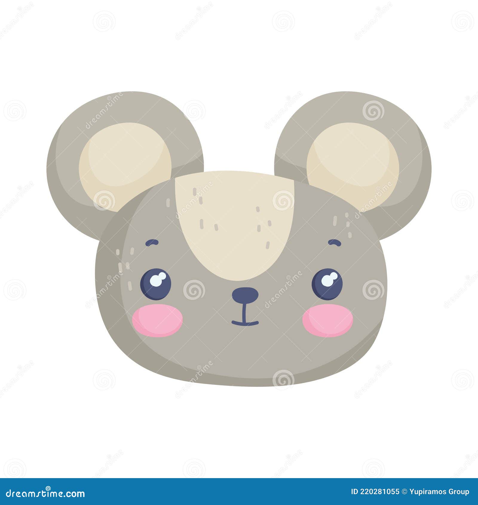 Mouse cute face stock vector. Illustration of icon, isolated - 220281055
