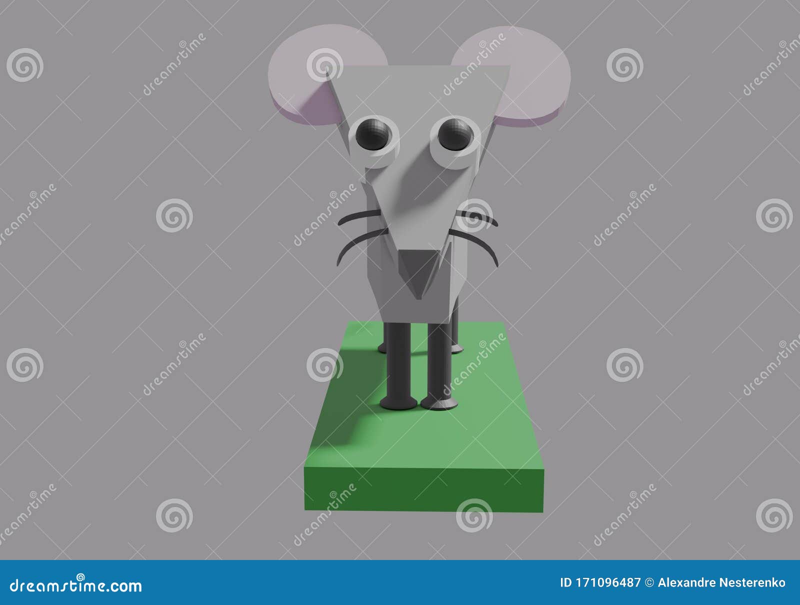 Mouse 3d rendering model stock illustration. Illustration of funny ...