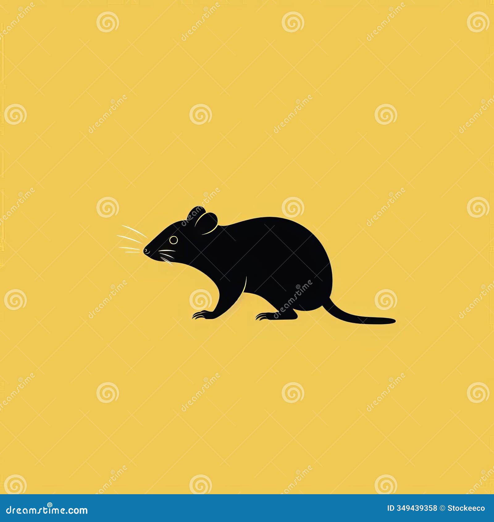 Minimalistic 2d Vector Icon of a Mouse Looking Down Stock Illustration ...