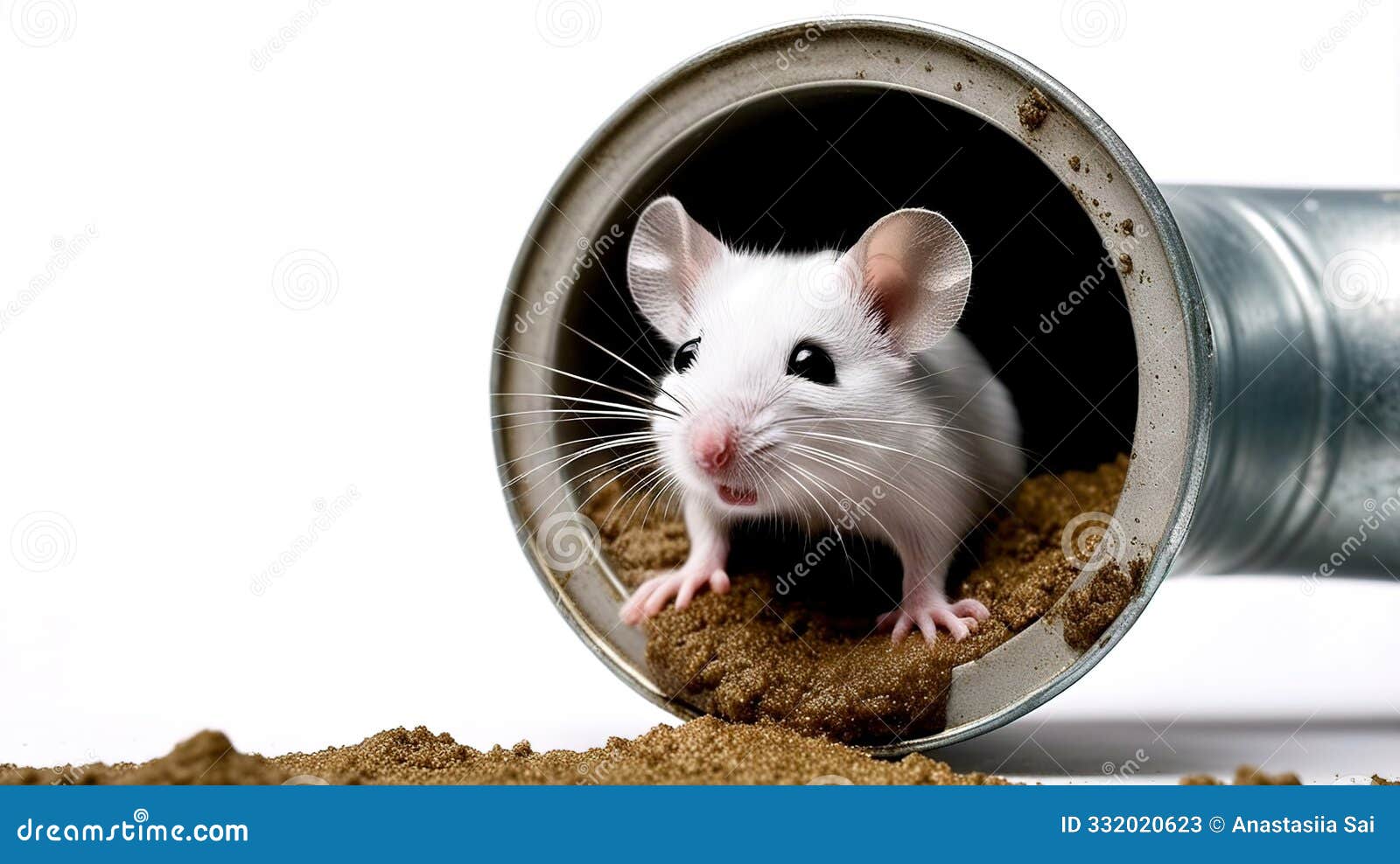 A mouse in a dirty pipe stock image. Image of rodent - 332020623