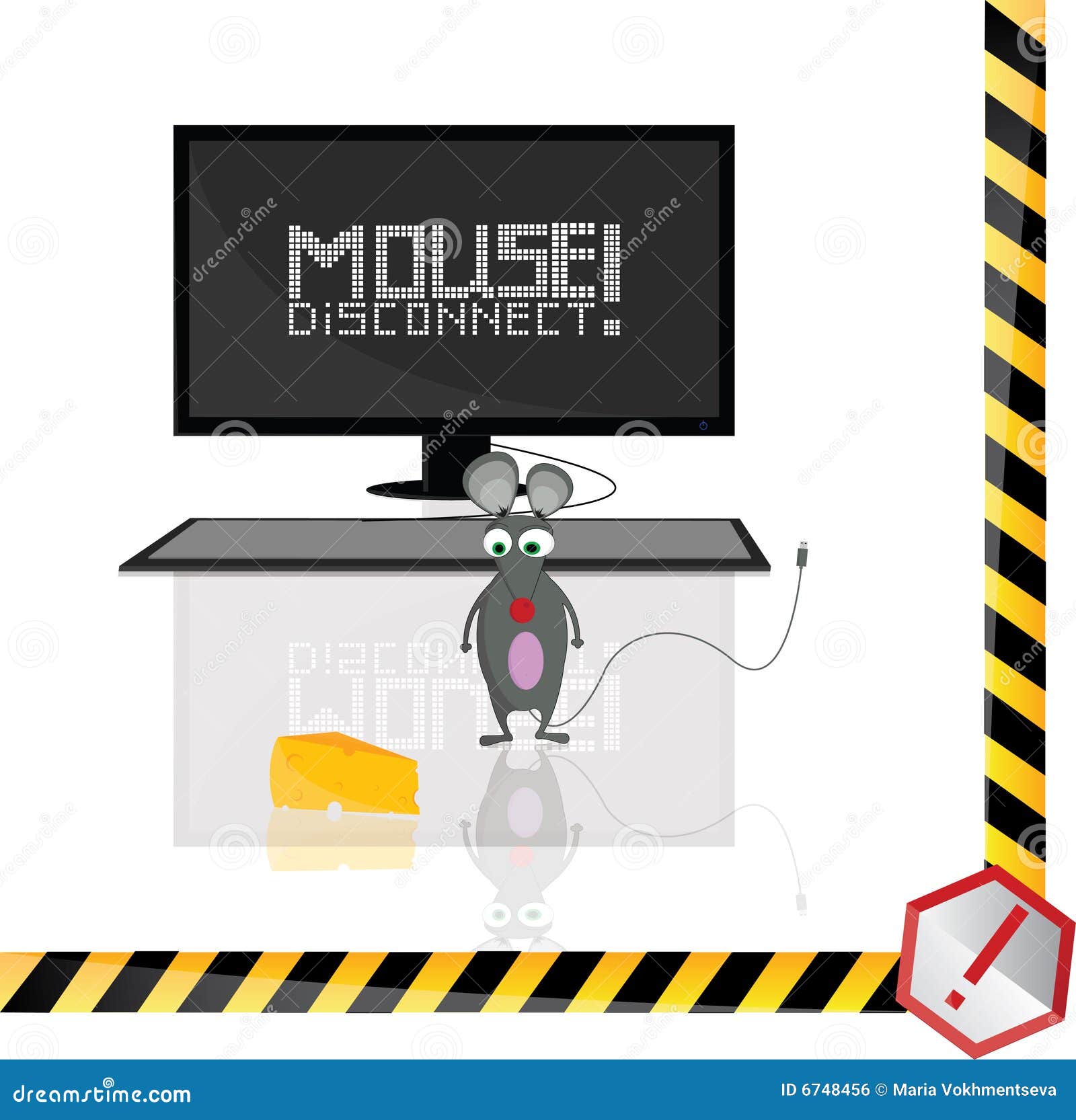 The mouse is disconnected stock vector. Illustration of cutoffs - 6748456