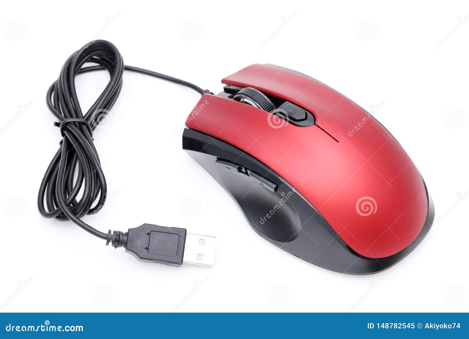 Mouse Do Computador Com Cabo USB Imagem de Stock - Imagem de arrastar ...