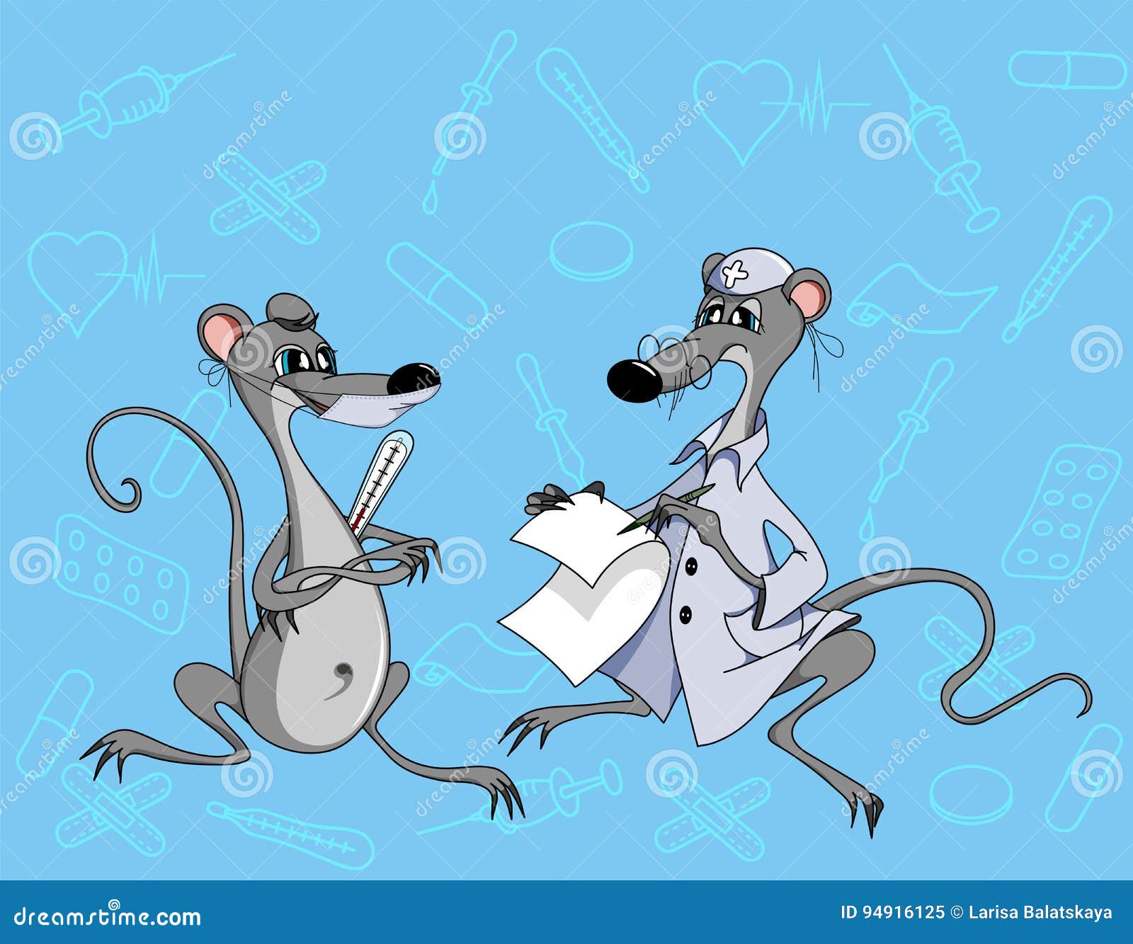 Mouse Doctor and Mouse the Patient Stock Vector - Illustration of pills ...