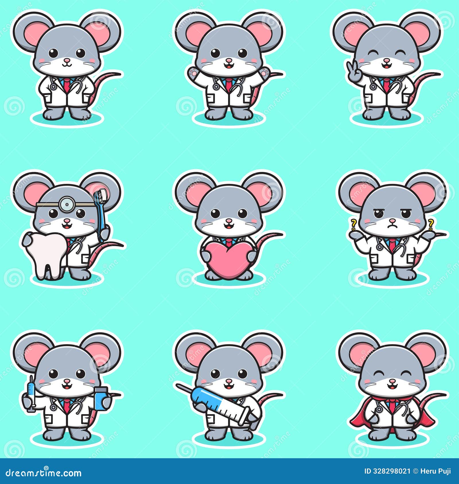 Vector Illustration of Cute Character Cartoon of Mouse Doctor Stock ...