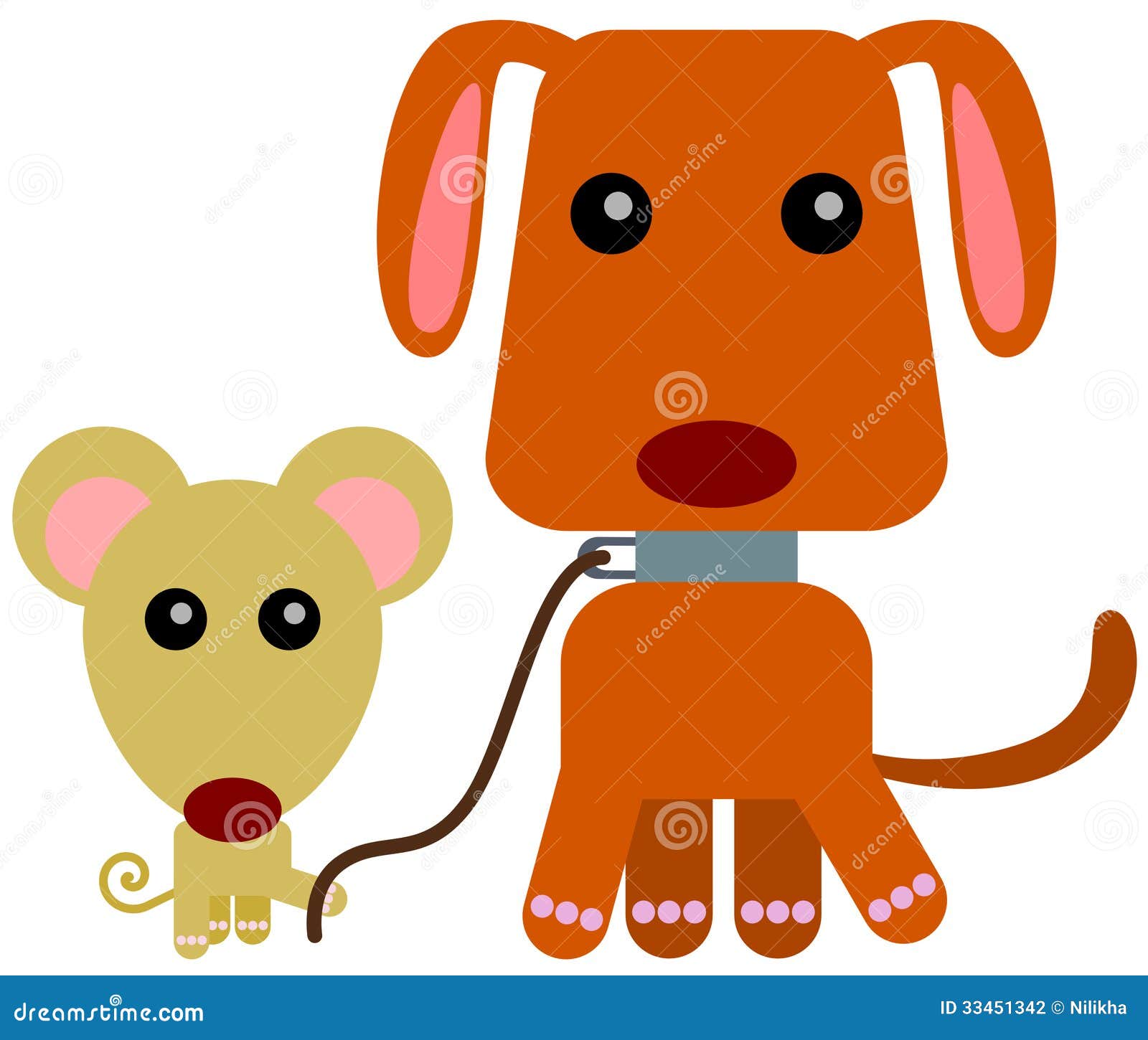 Mouse dog walk stock illustration. Illustration of cartoon - 33451342