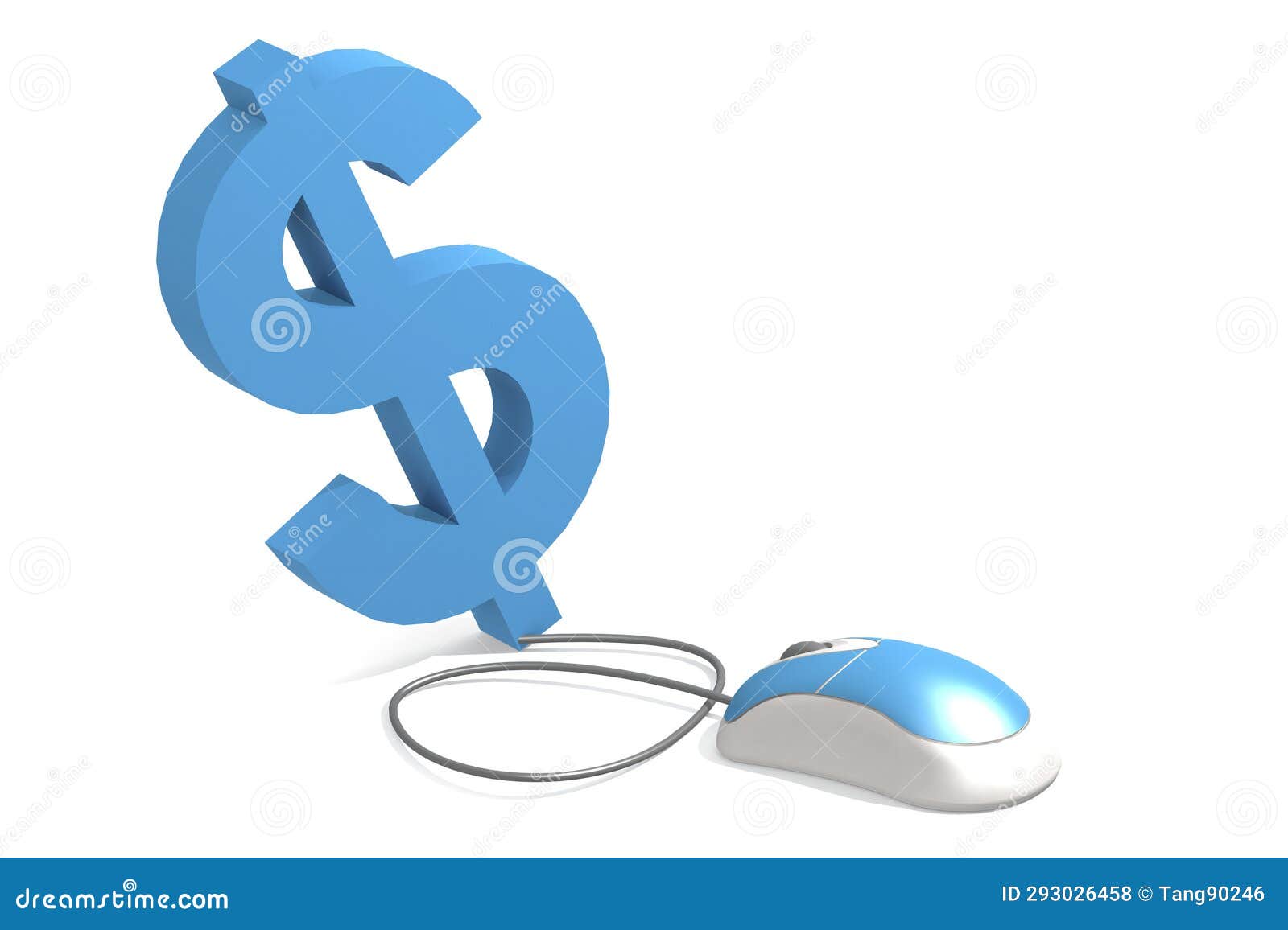 Mouse with Dollar Sign Word Isolated Stock Illustration - Illustration ...