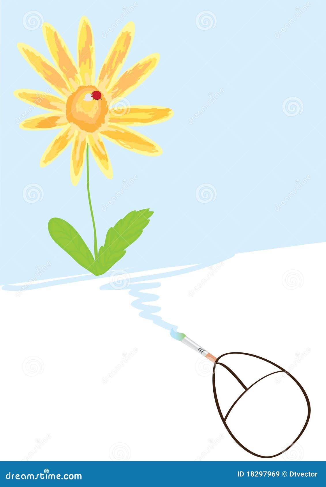 Mouse Drawing Flower_eps stock vector. Illustration of design - 18297969
