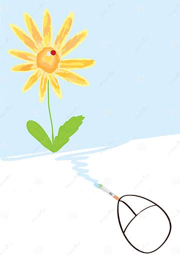 Mouse Drawing Flower_eps stock vector. Illustration of design - 18297969