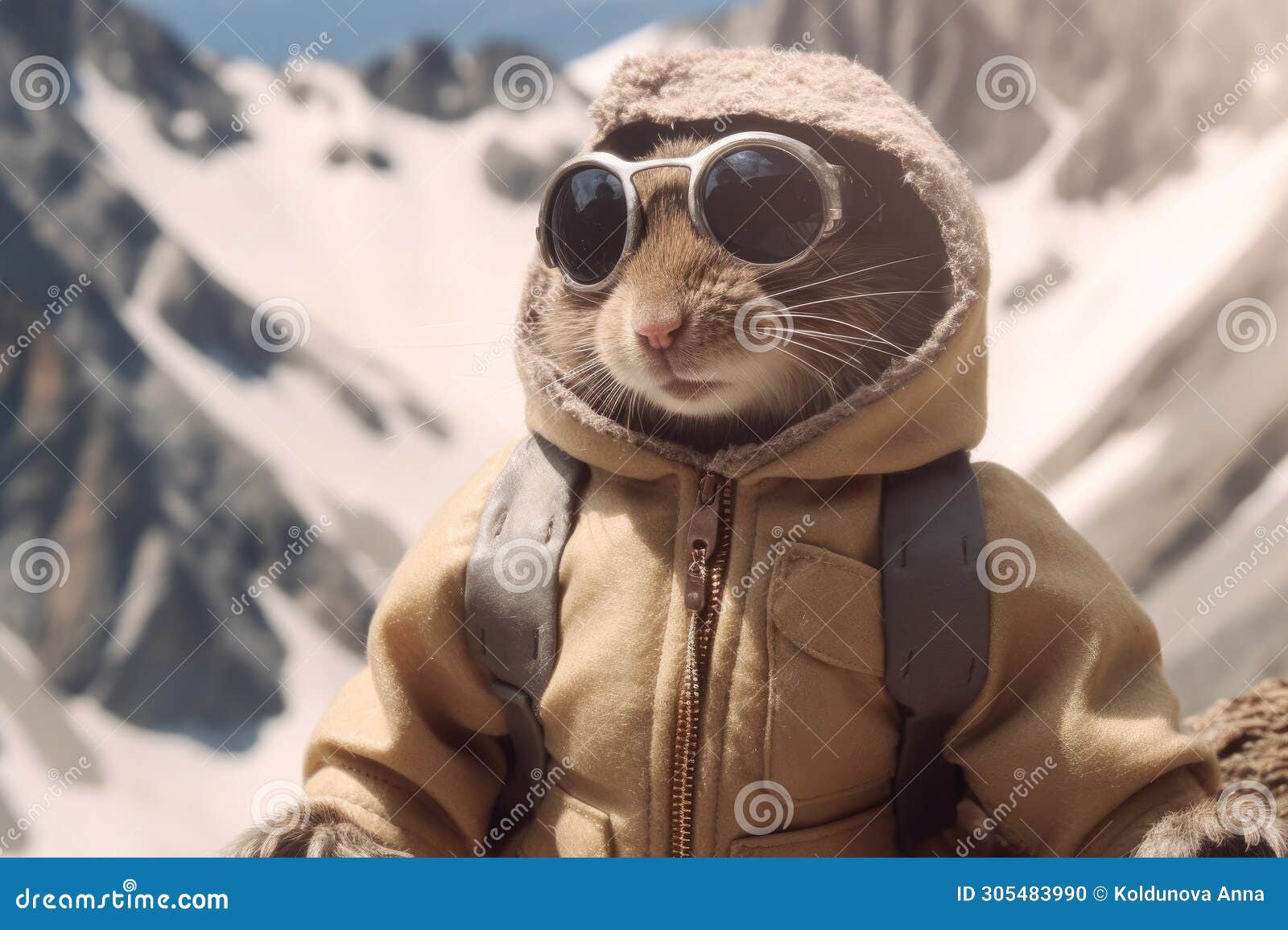 A Mouse Dressed As a Climber Who Conquers Mountain Stock Photo - Image ...