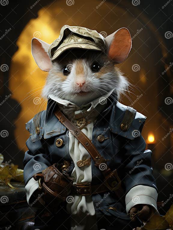 A Mouse Dressed in a Military Outfit Stock Image - Image of small, shot ...
