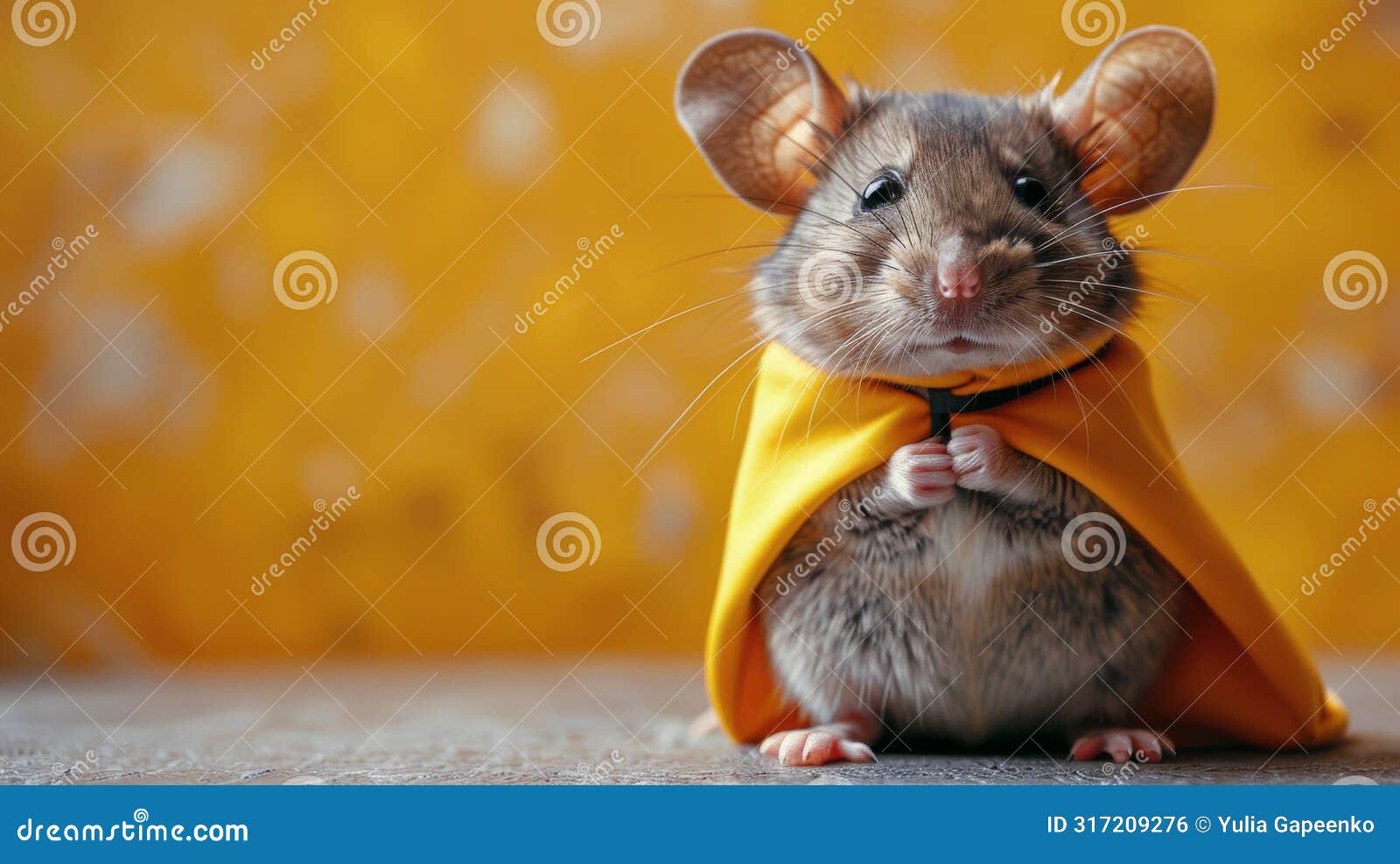 Mouse Dressed in a Yellow Cape Stock Photo - Image of cute, fictional ...