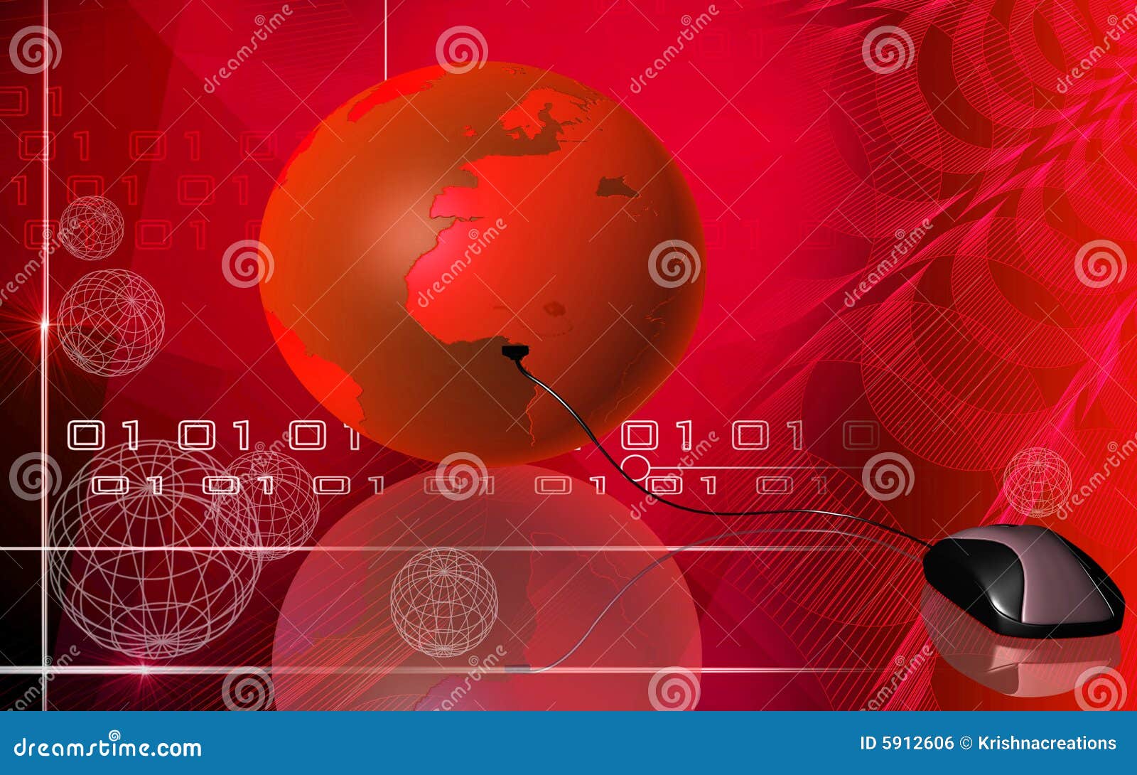 Mouse and earth stock illustration. Illustration of effects - 5912606